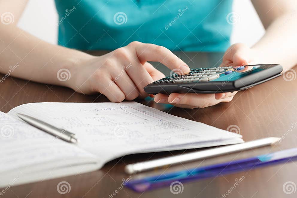 Girl Solving a Math Problem Stock Image - Image of beautiful, education ...