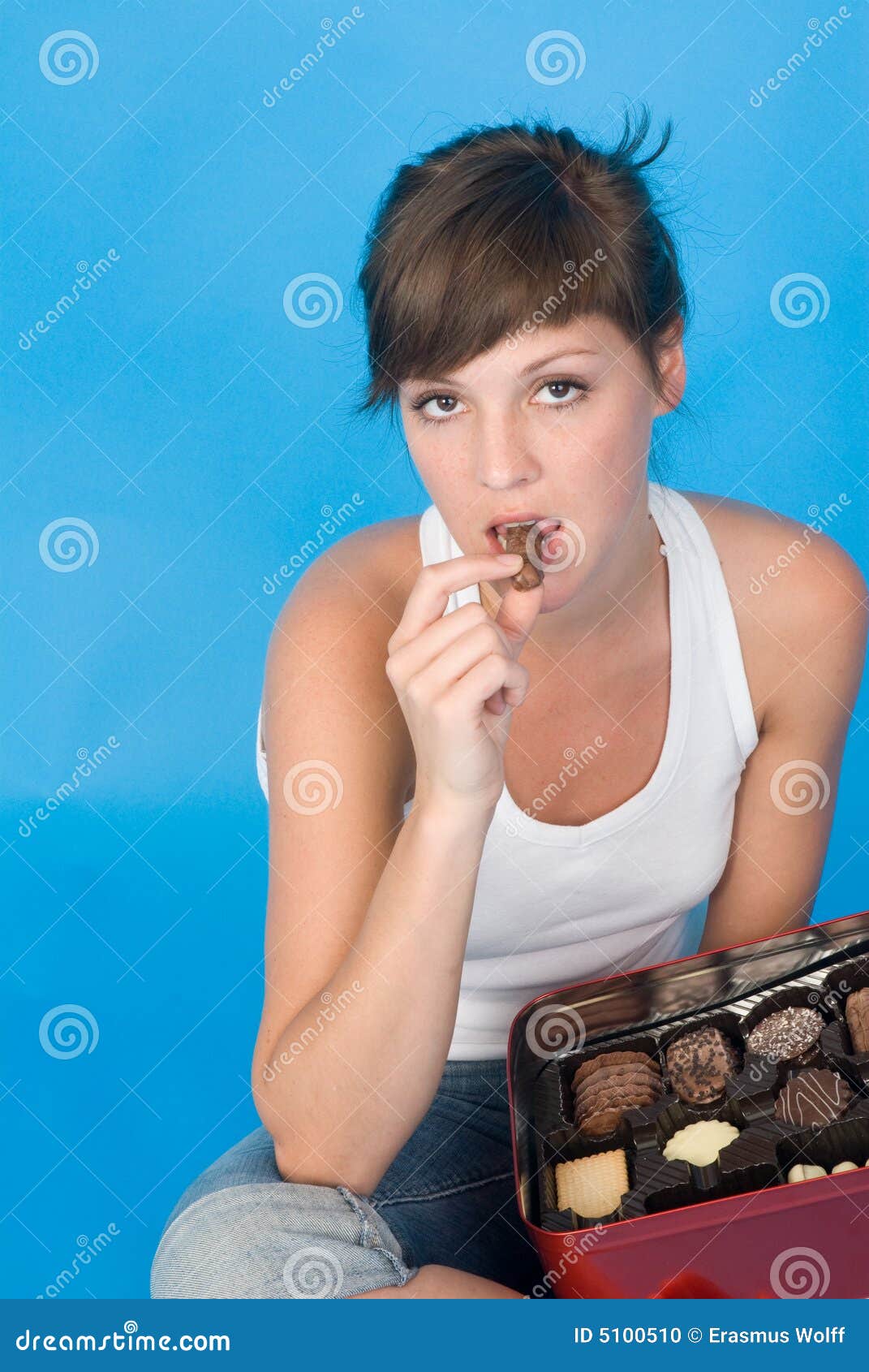 Girl with some sweets stock photo. Image of eating, candy - 5100510