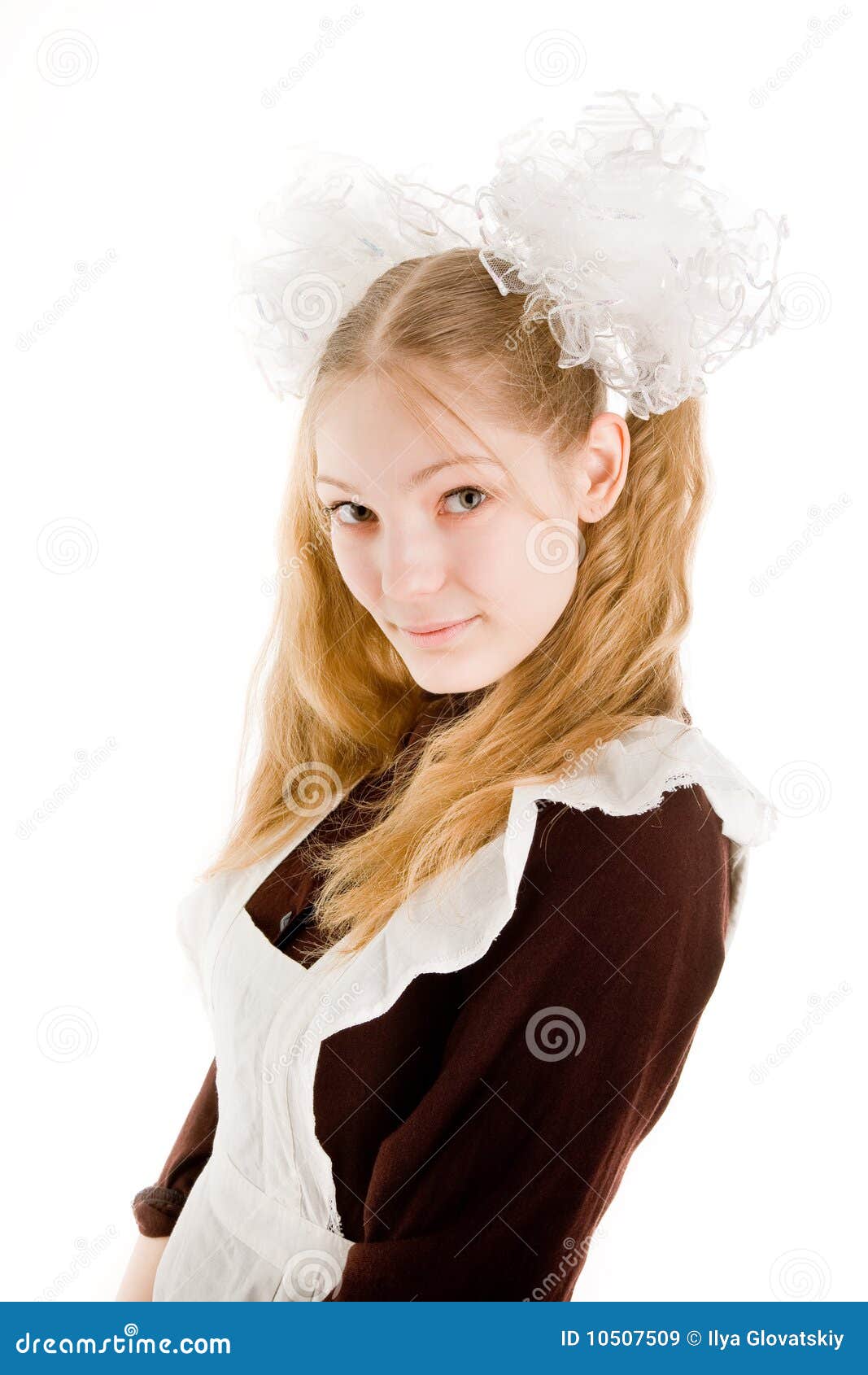 Girl in Soviet School Uniform Stock Image - Image of dress, clothing ...