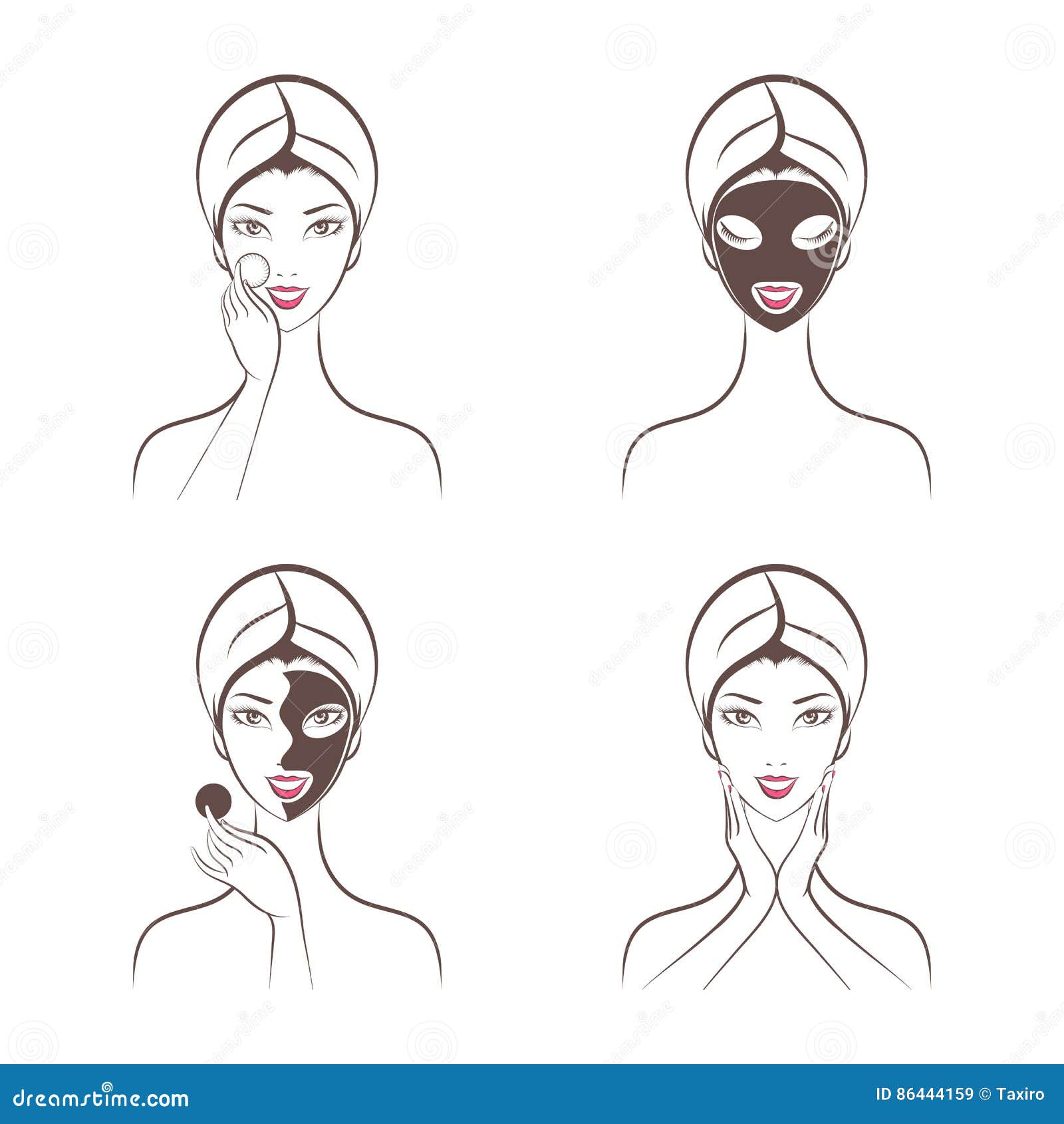 Girl spa set stock vector. Illustration of girl, massage - 86444159