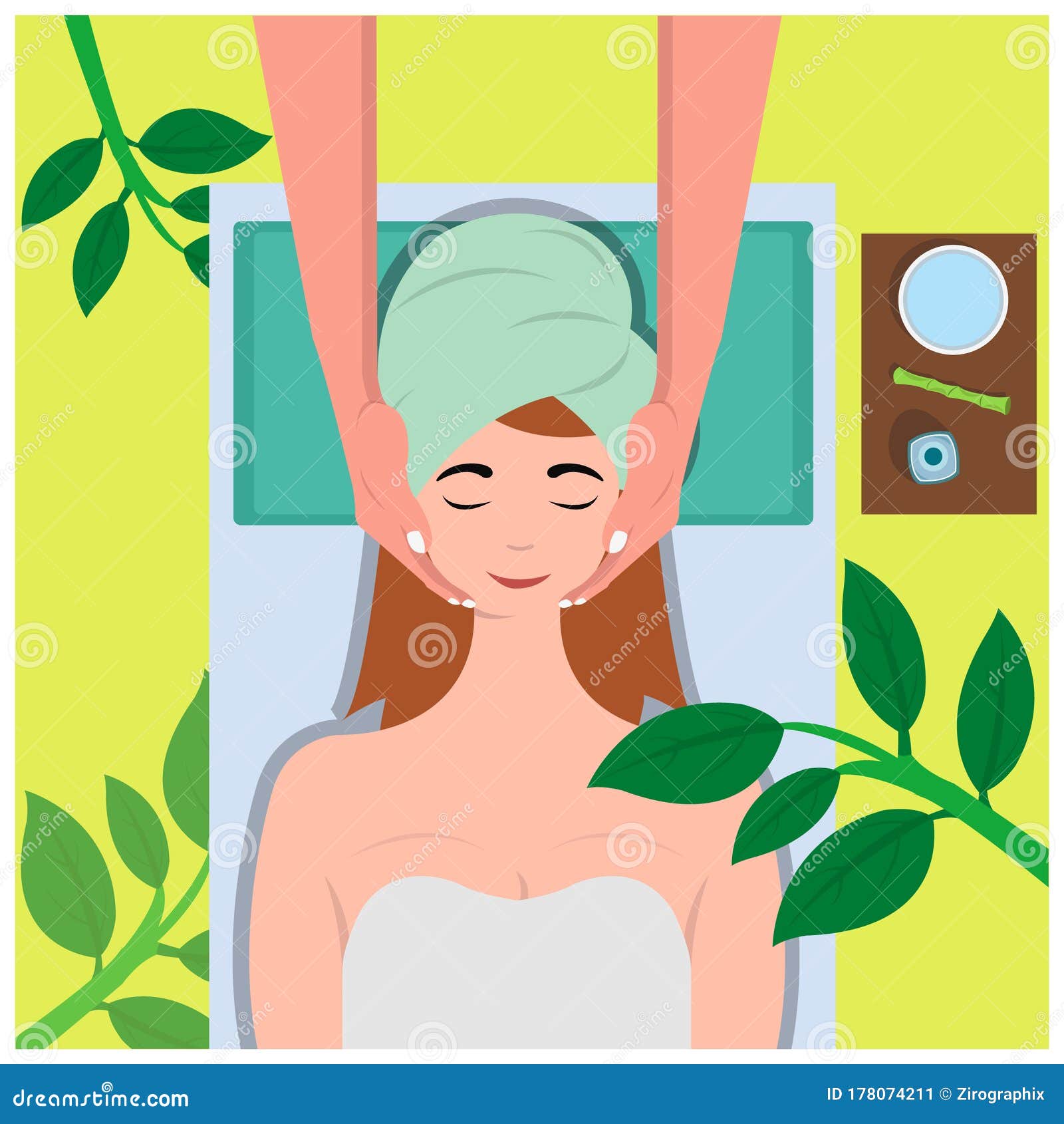 Girl in Spa Vector Illustration Stock Illustration - Illustration of ...