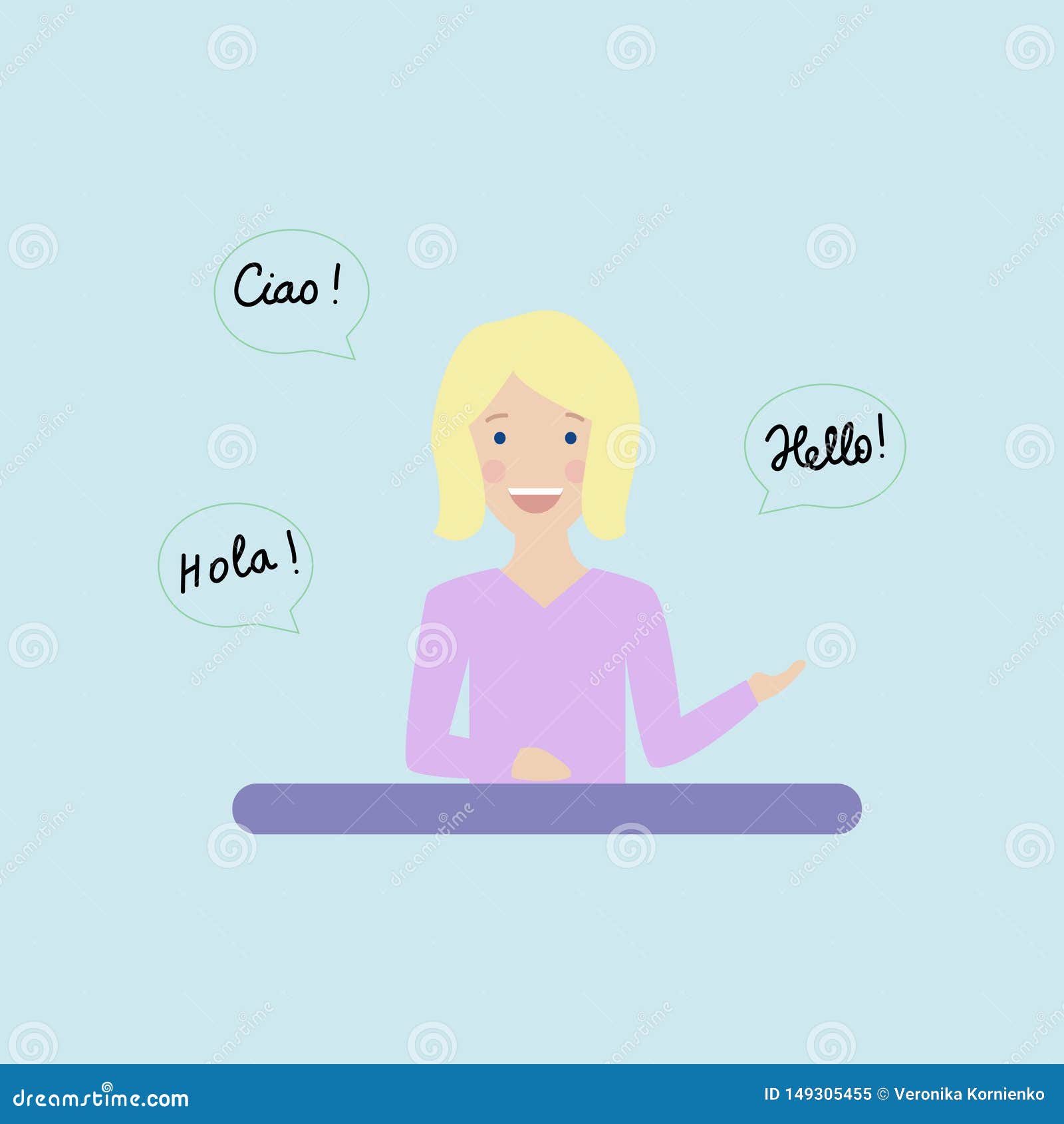 A Girl Speaking Different Languages Illustration. Language Learning ... A Girl Speaking Different Languages Illustration. Language Learning ...
