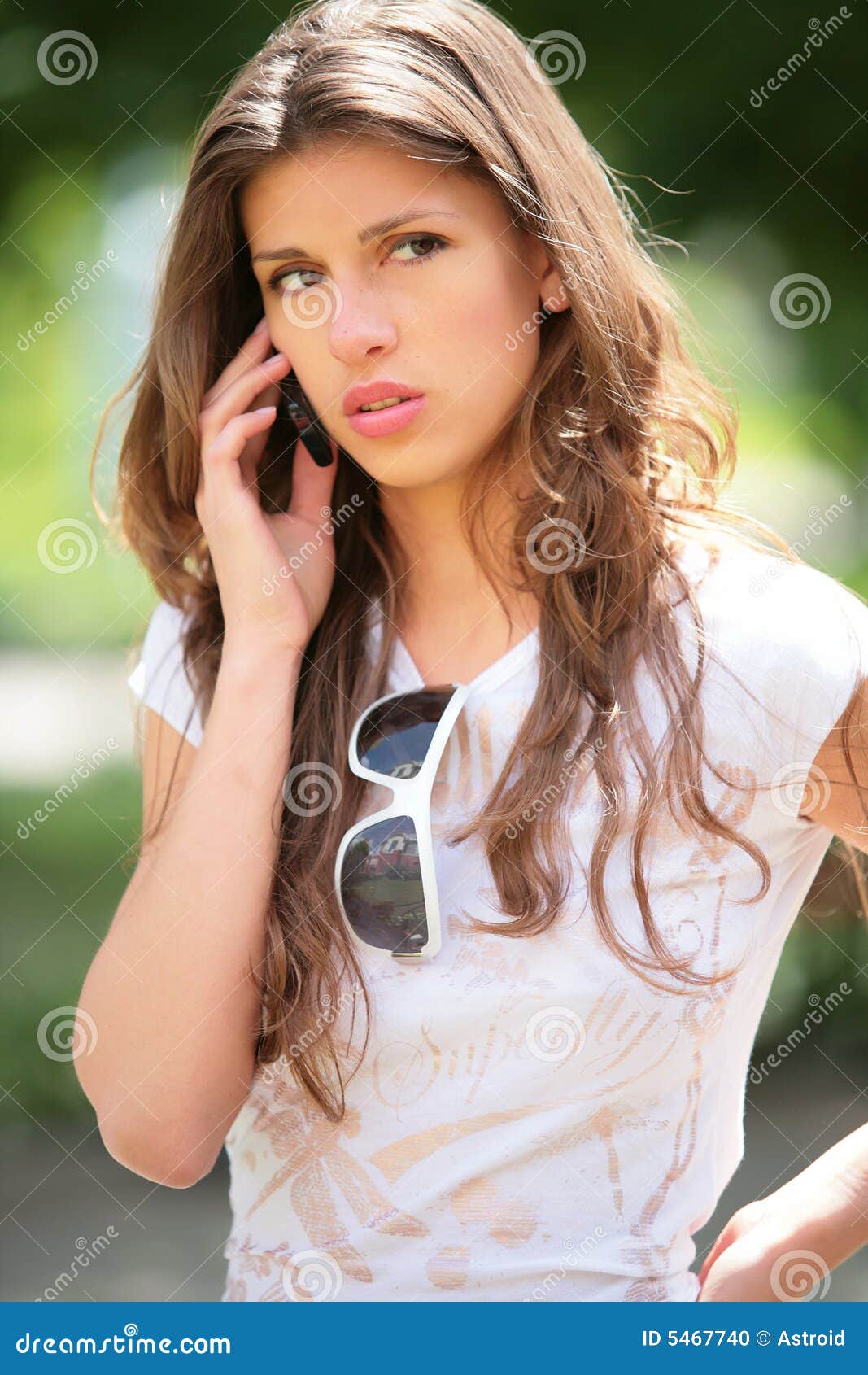 Girl speaks on phone stock photo. Image of female, merry - 5467740