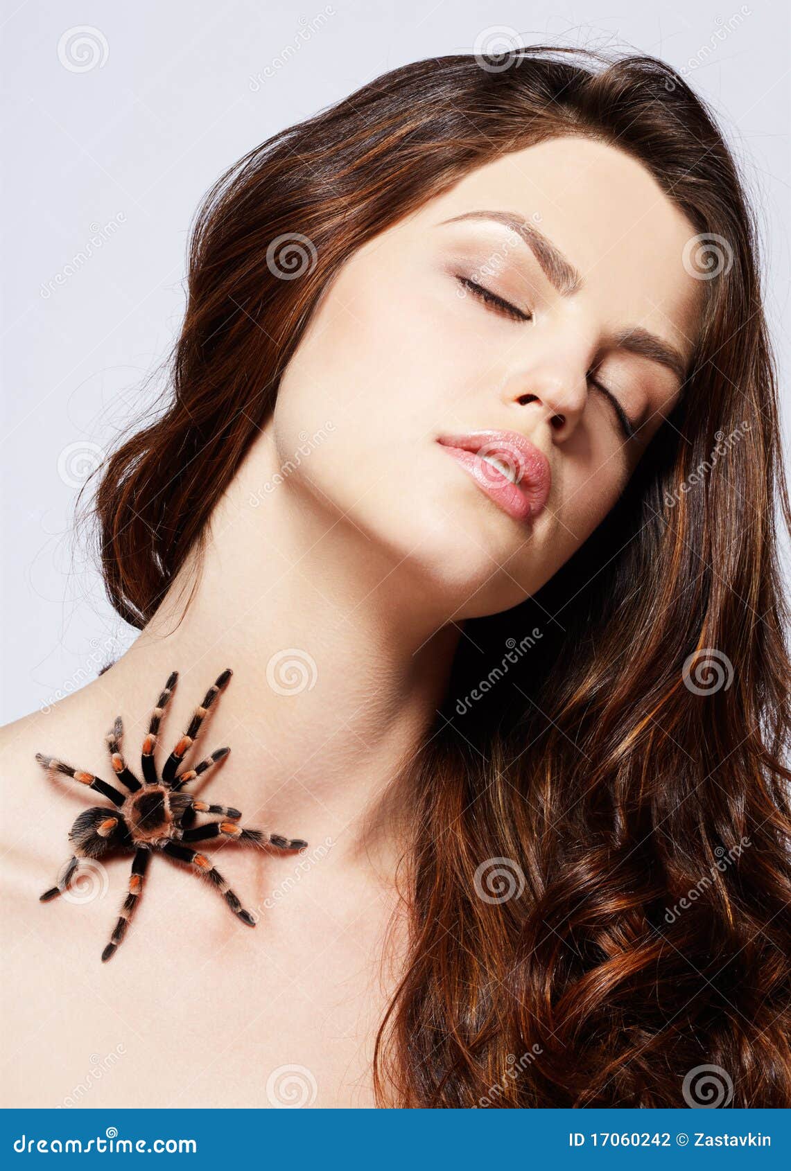 Girl with spider stock photo. Image of european, girl - 17060242