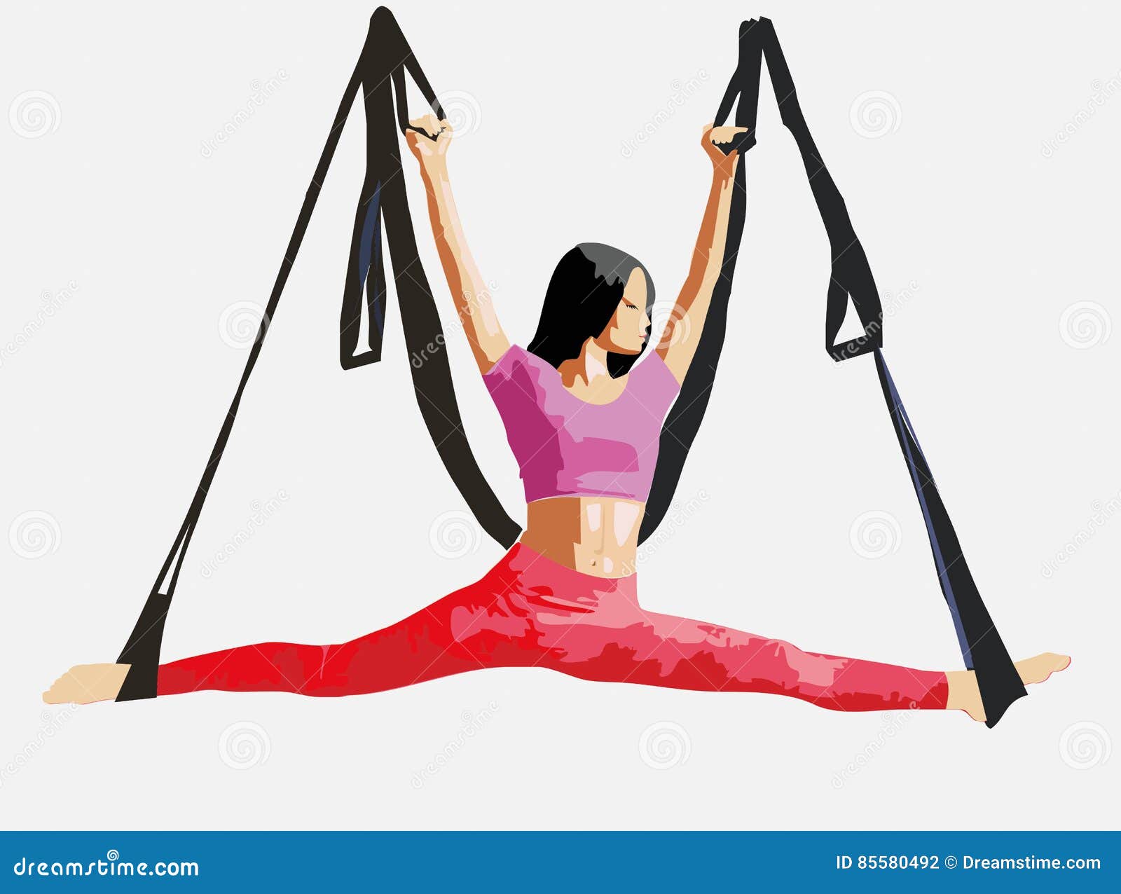 Girl In The Splits Silhouette Vector Illustration | CartoonDealer.com ...