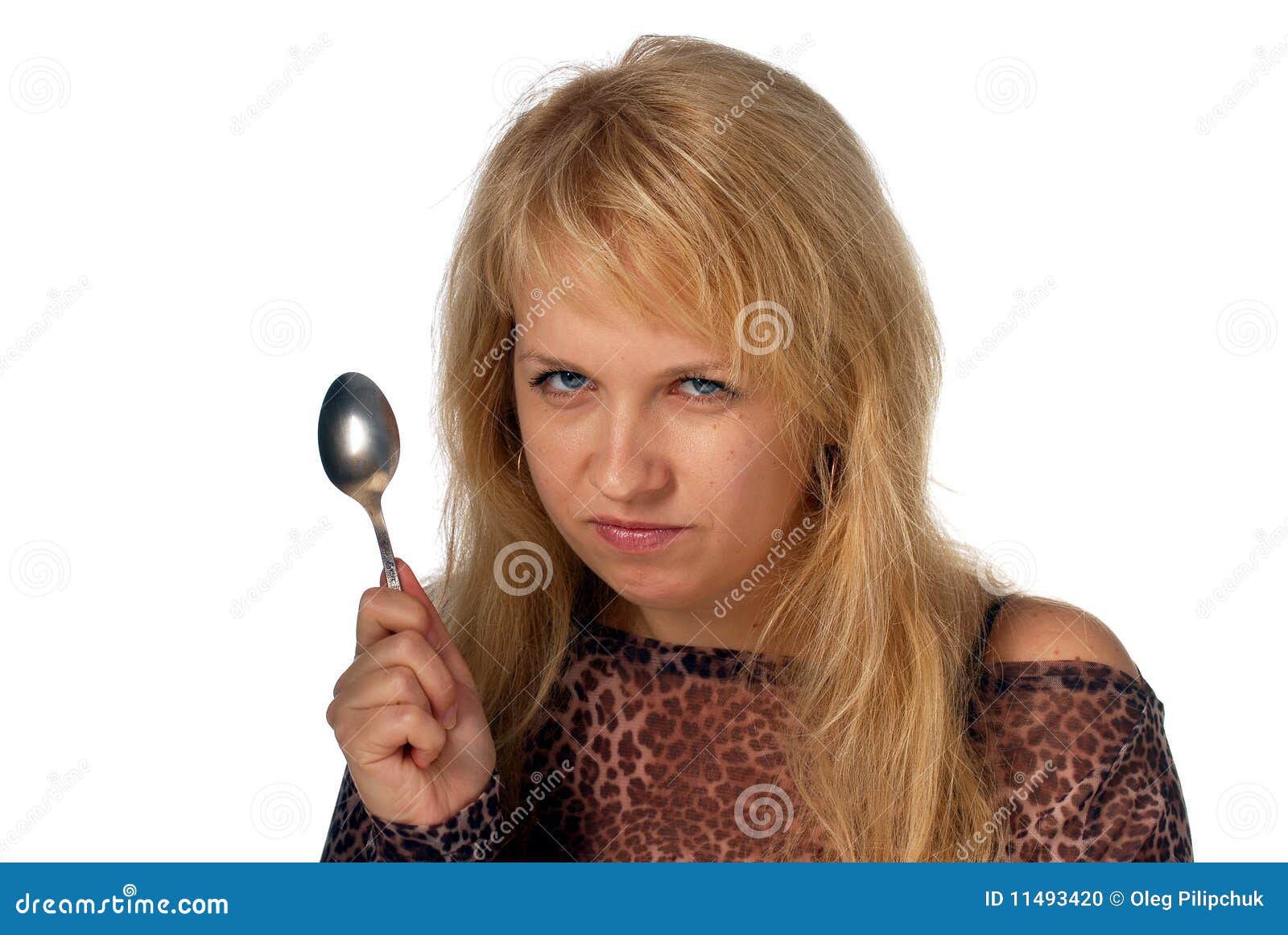 Girl with spoon stock photo. Image of isolated, alone - 11493420