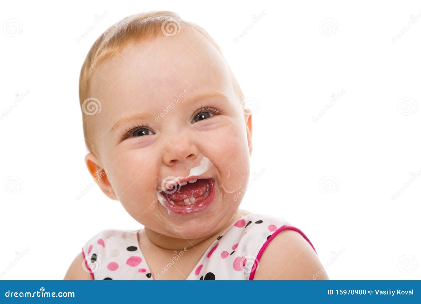 Girl with spoon stock photo. Image of isolated, happy - 15970900