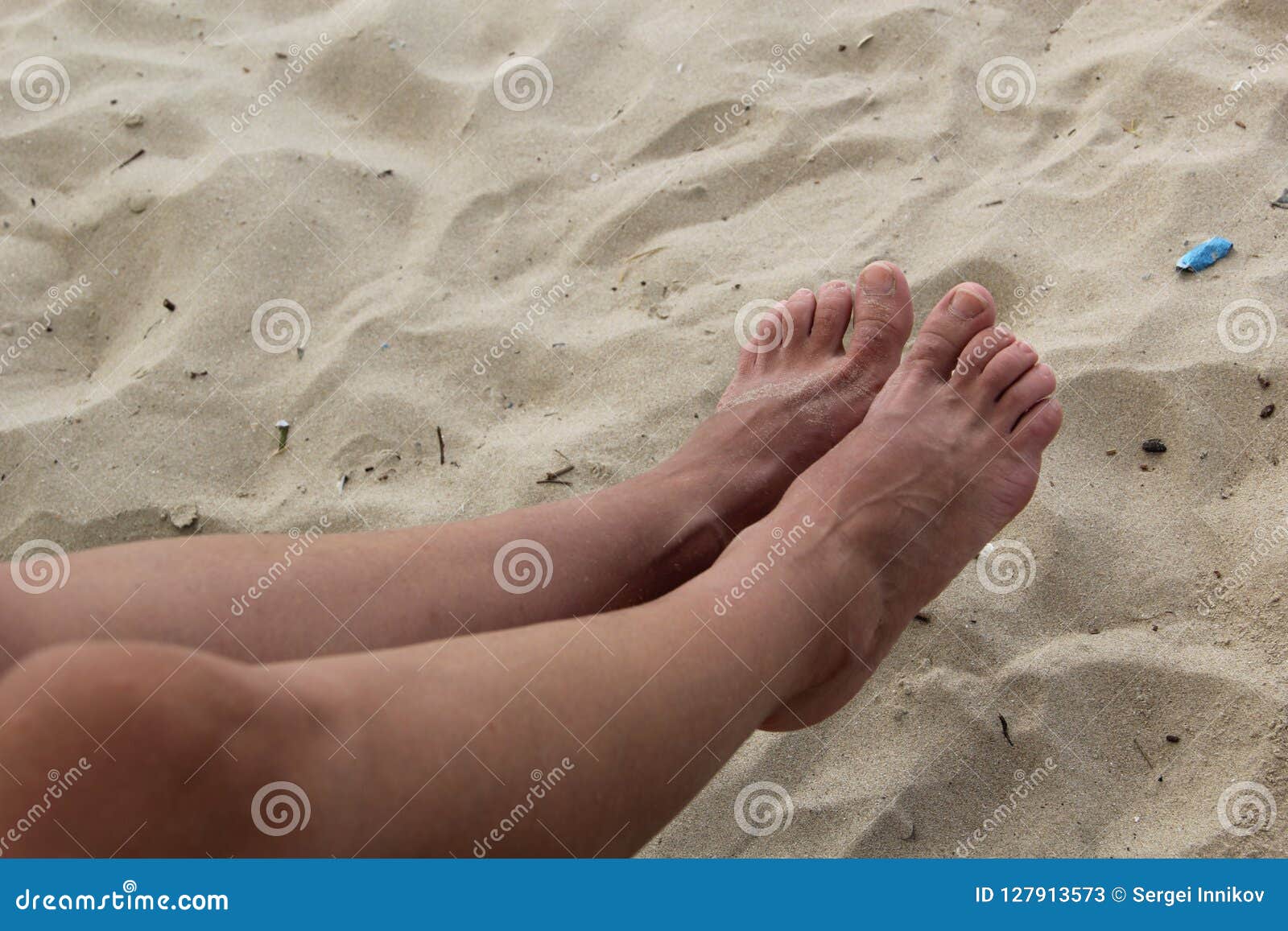 The Girl Spread Her Toes In The Frame Two Legs Stock Image Image Of
