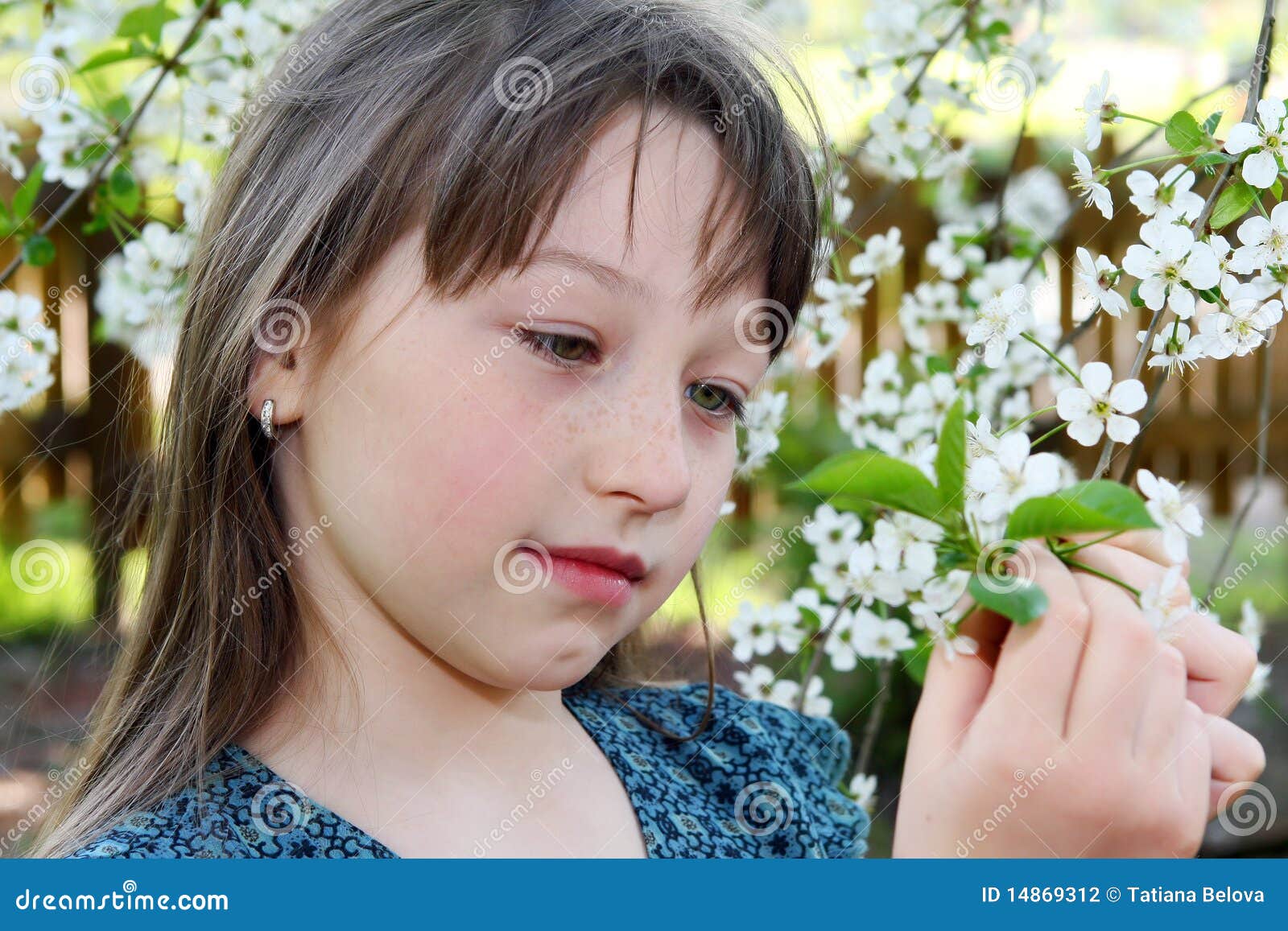 Girl in spring stock photo. Image of face, background - 14869312