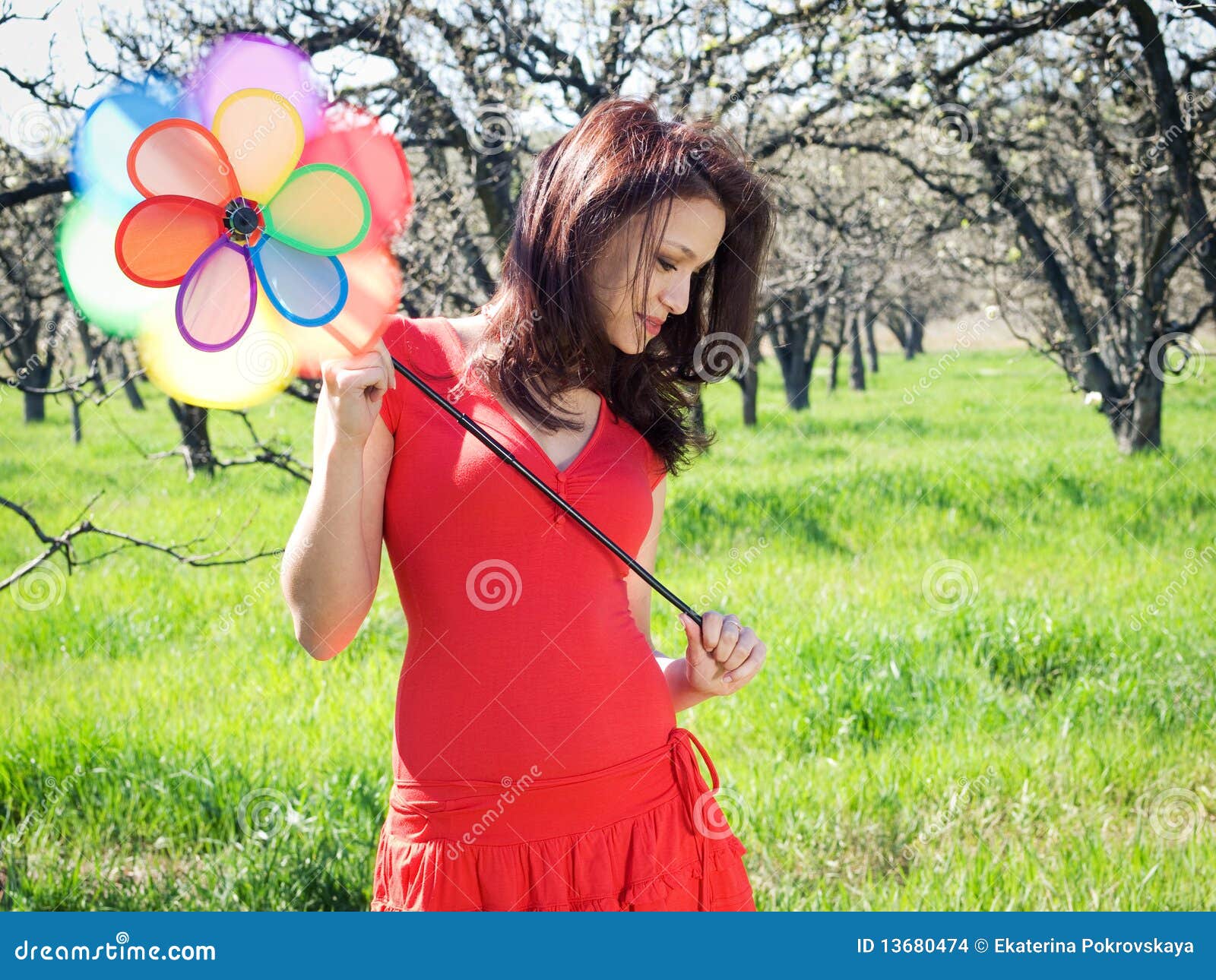 Girl in spring garden stock photo. Image of colour, environment - 13680474