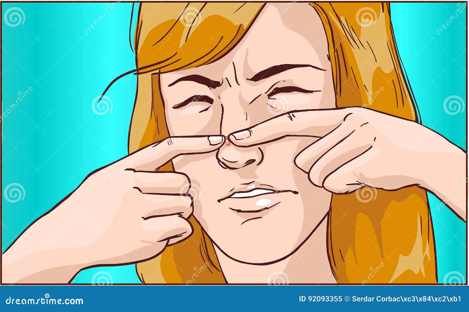 Squeezing Pimple Isolated. Popping Acne. Vector Illustration ...