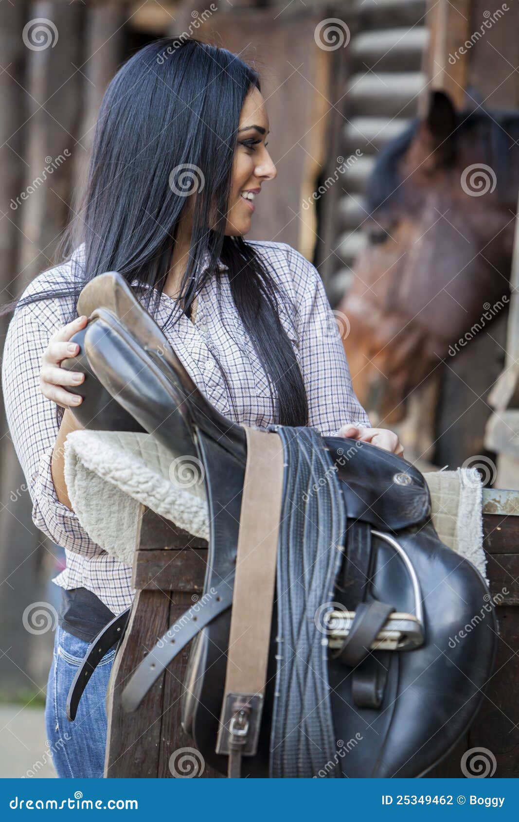 Girl in the stable stock photo. Image of lady, natural - 25349462