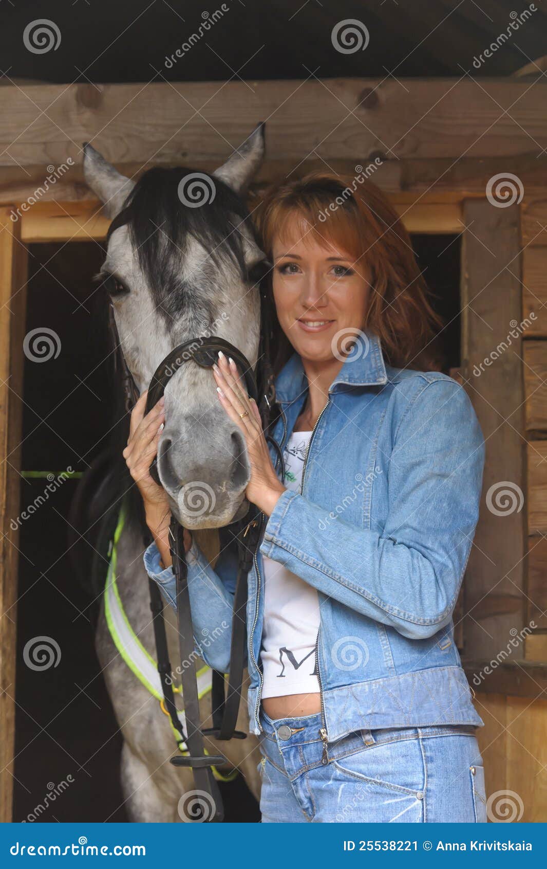 Girl in the stables stock image. Image of farm, cowboy - 25538221