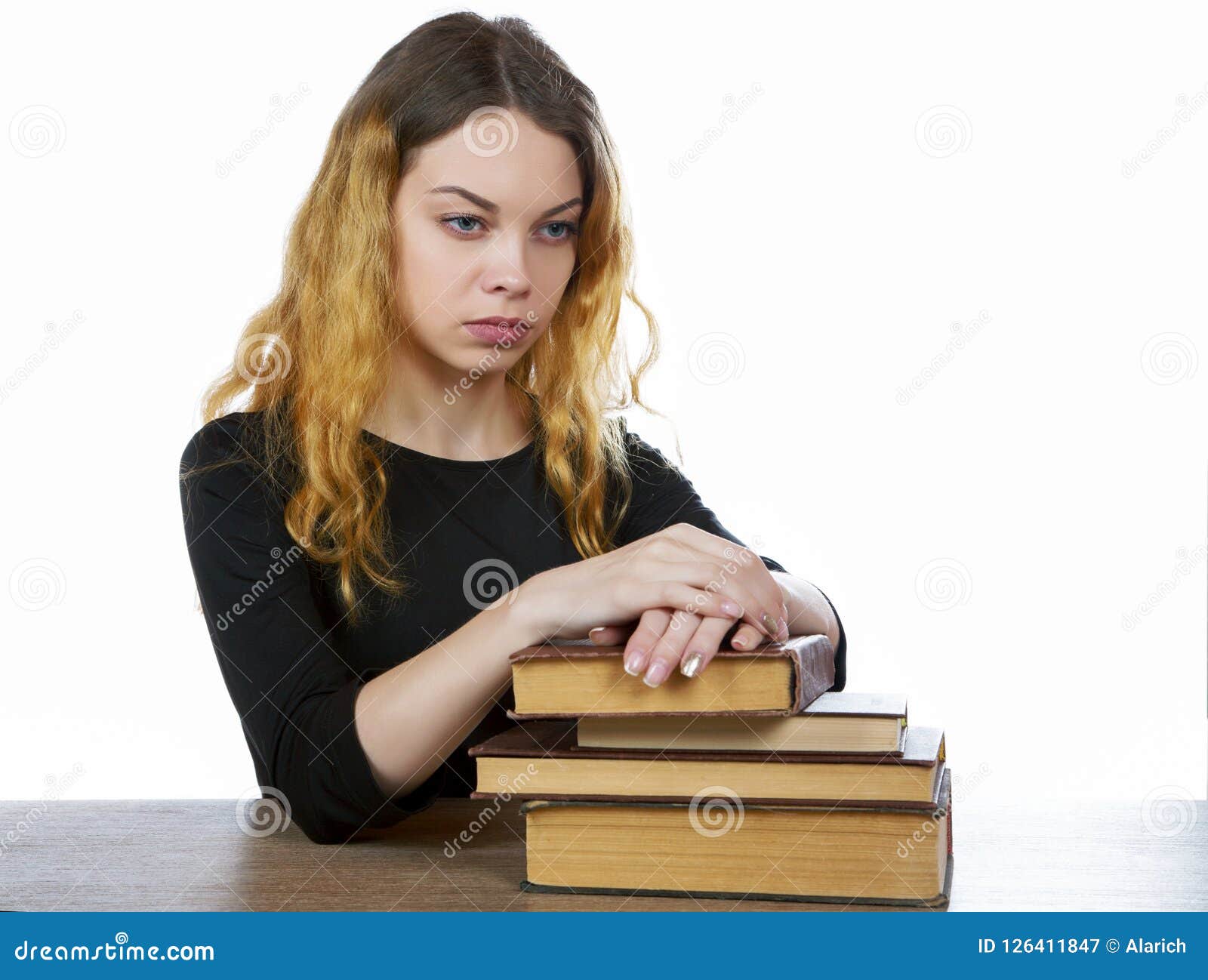Girl with a Stack of Books Isolated on a White Stock Image - Image of ... Girl with a Stack of Books Isolated on a White Stock Image - Image of ...