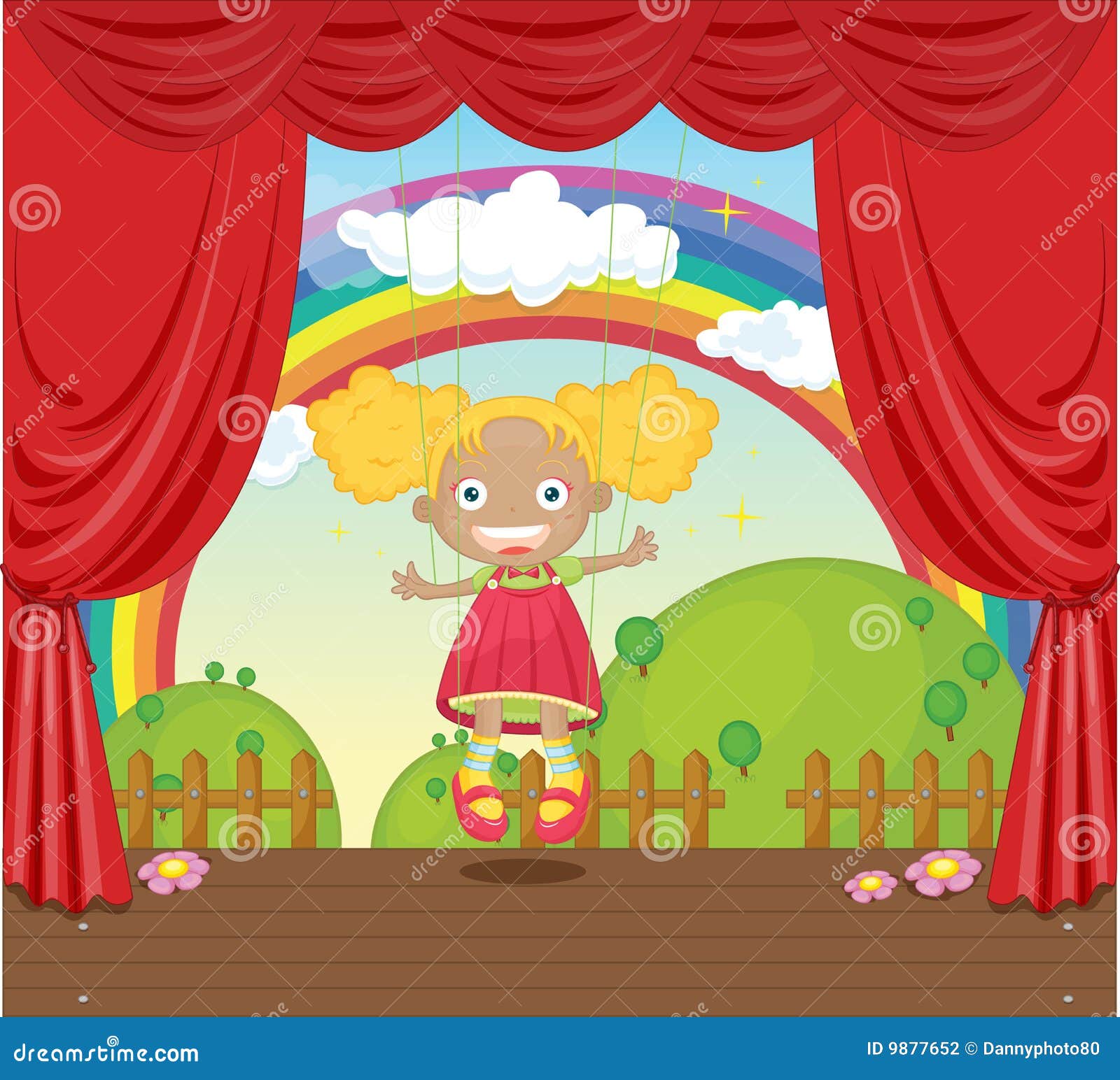 Girl on stage stock vector. Illustration of show, background - 9877652