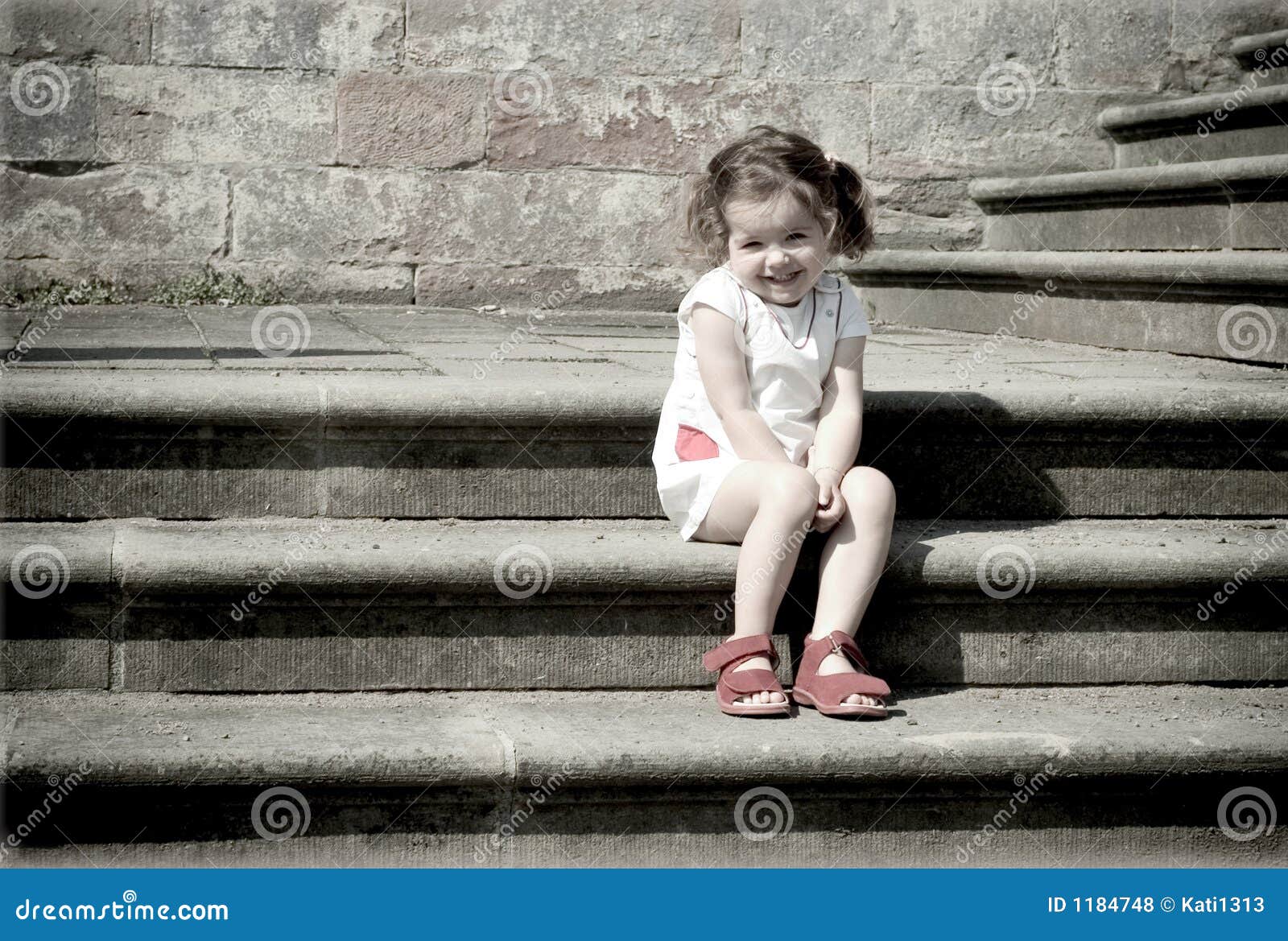 Girl on stairs stock photo. Image of children, smiles - 1184748