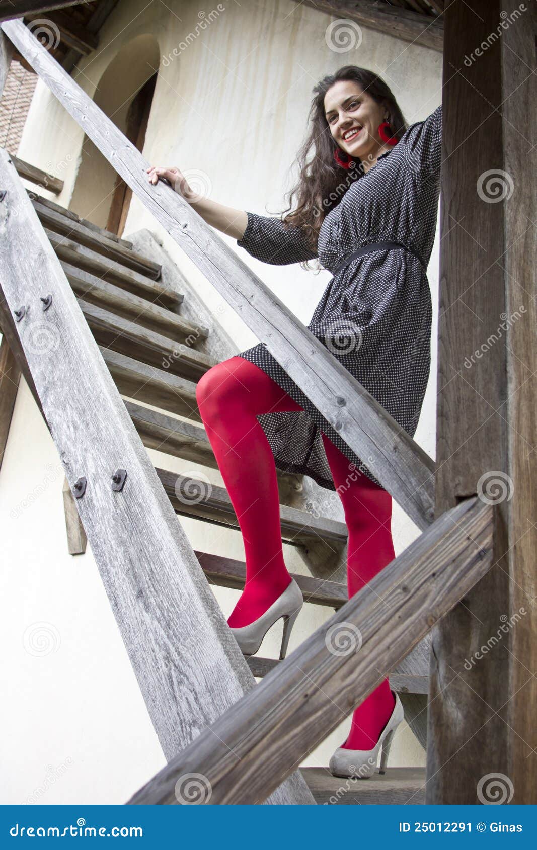 Girl on stairs stock image. Image of smile, woman, caucasian - 25012291