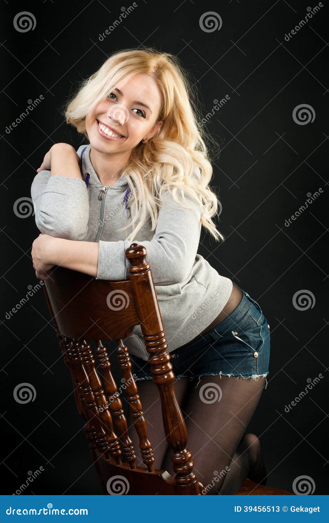 Girl Standing On A Chair Stock Image Image Of Lovely 39456513