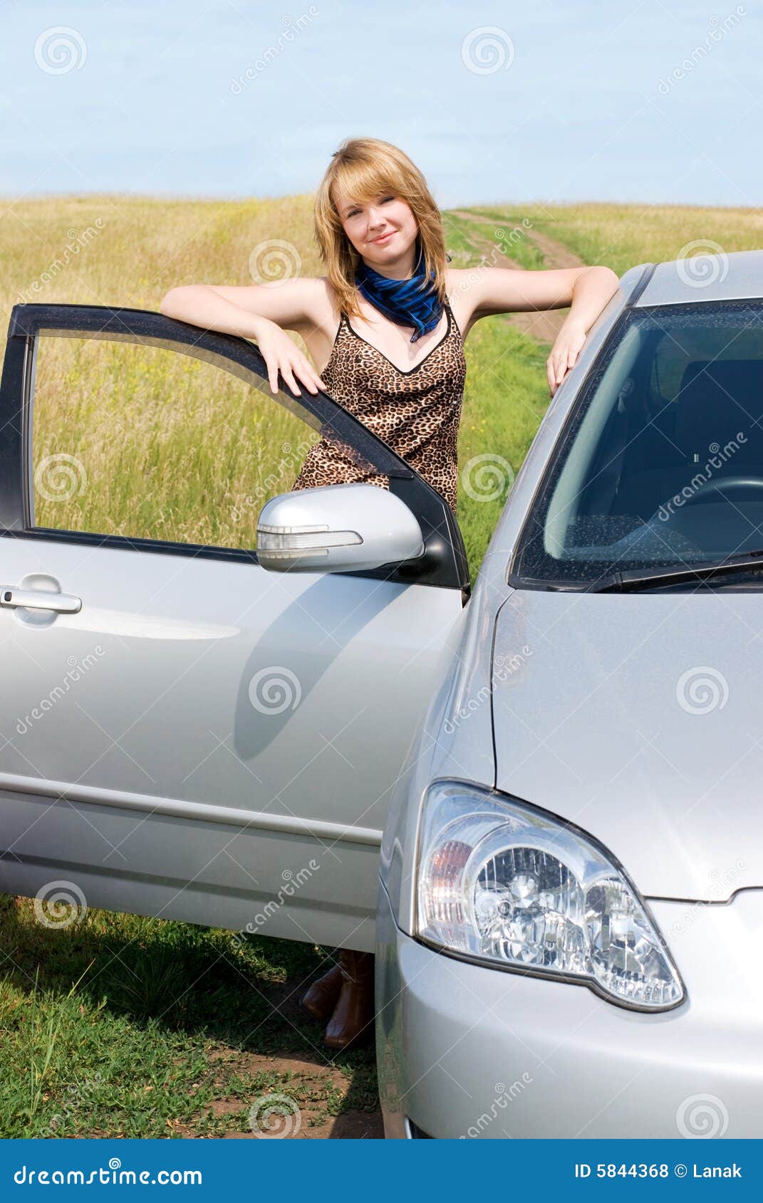 Girl standing near her car stock photo. Image of drive - 5844368