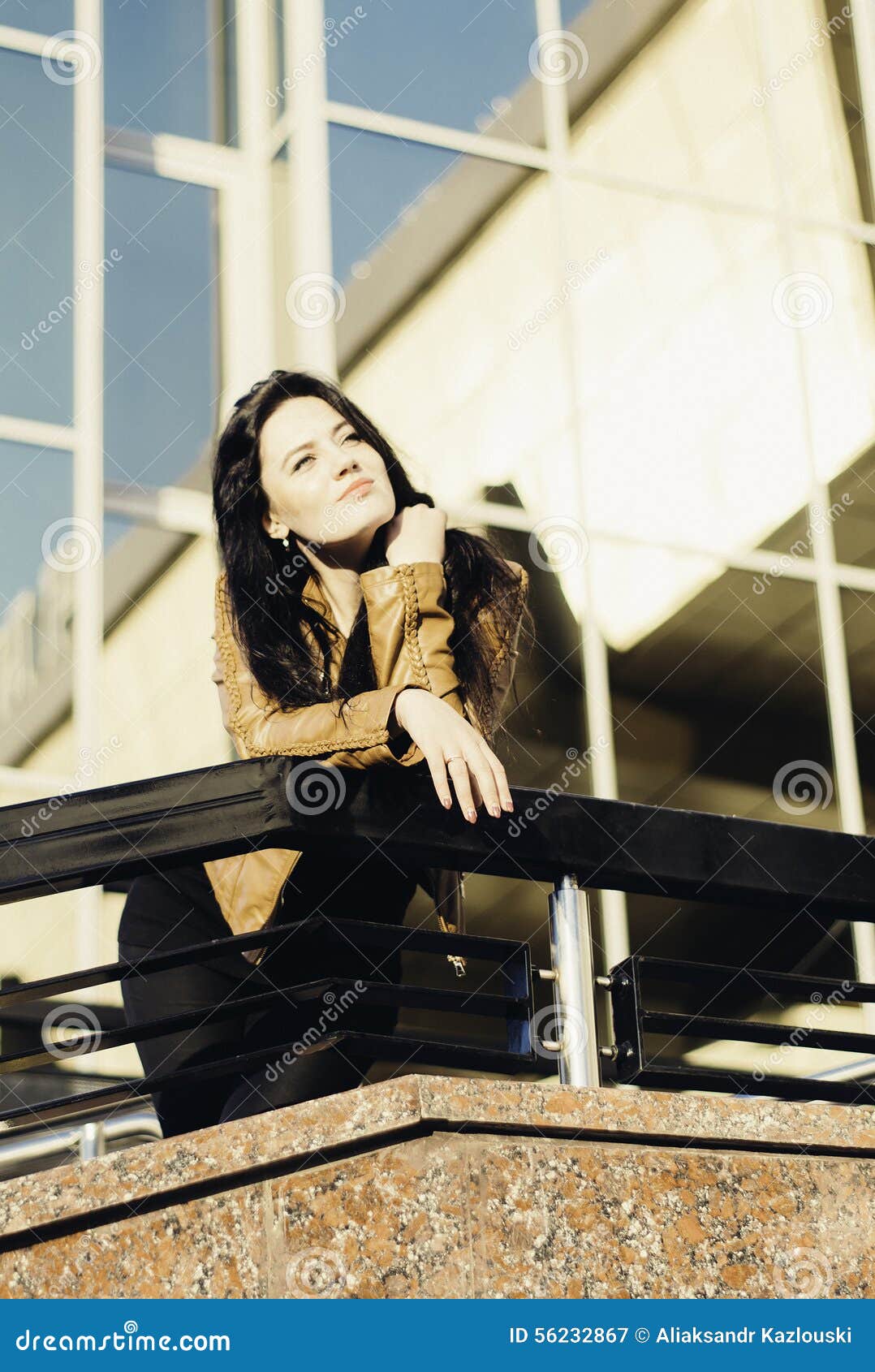 Girl Standing by the Railing Stock Image - Image of lady, makeup: 56232867