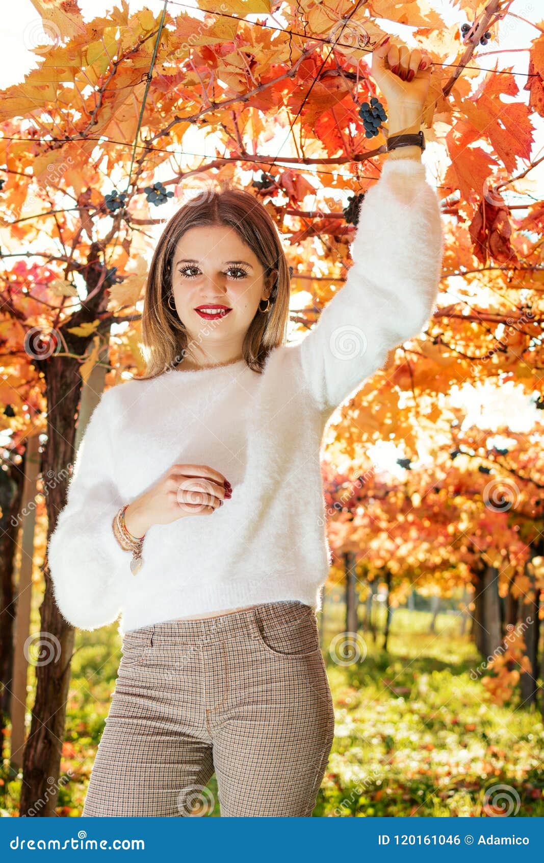 Girl Standing and Smiling in Nature Stock Photo - Image of flare ...
