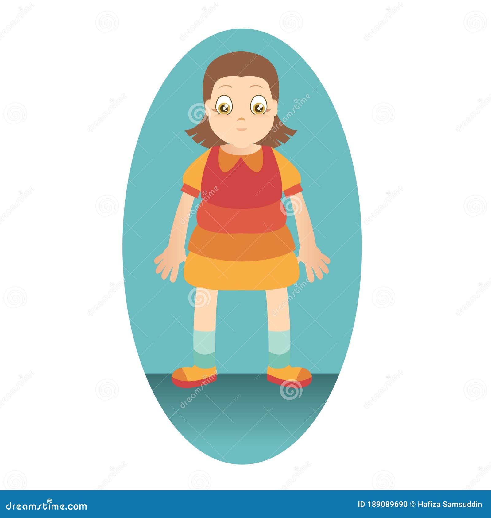 Girl Standing. Vector Illustration Decorative Design Stock Vector ...