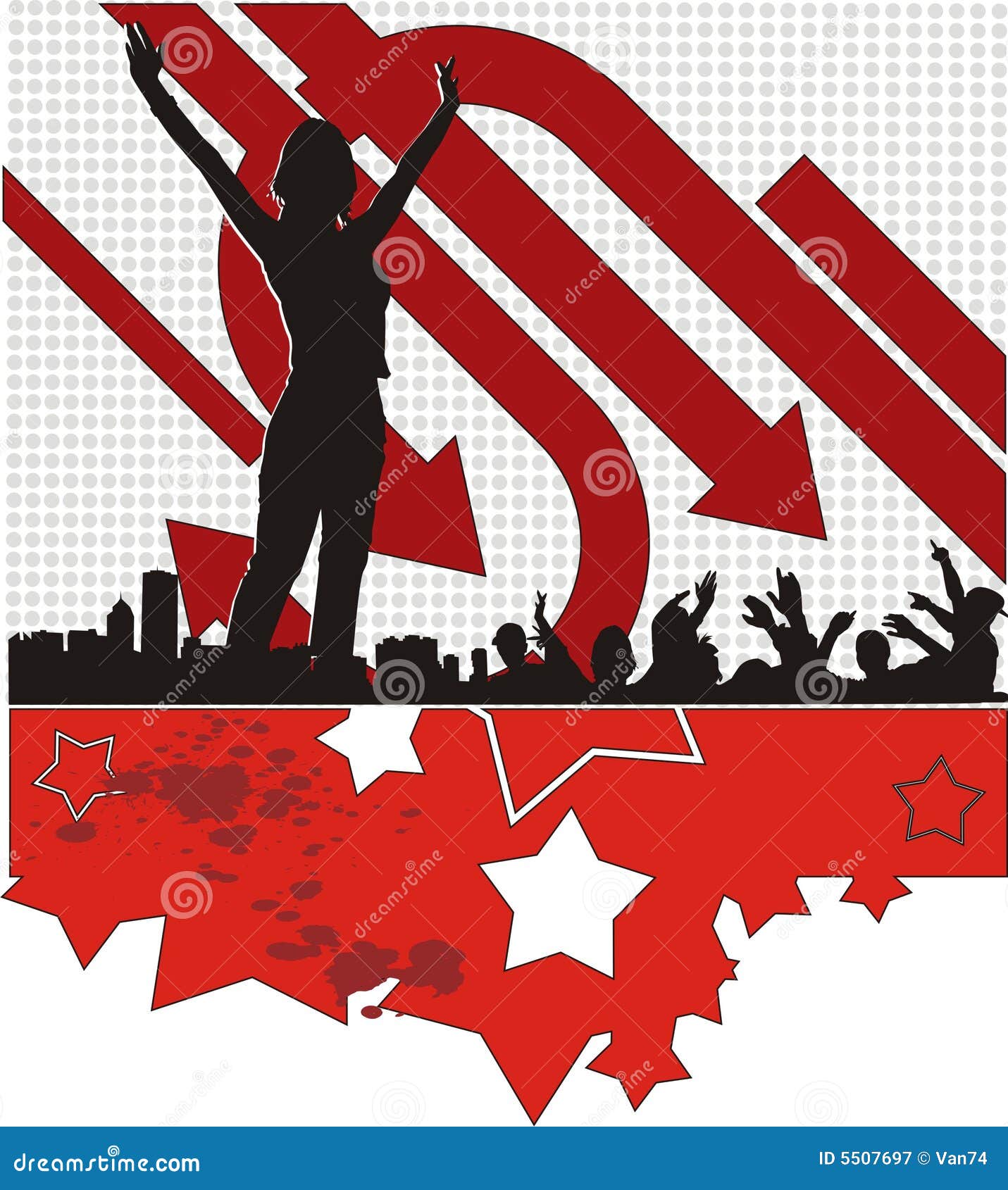 Girl star night dance stock vector. Illustration of hand - 5507697