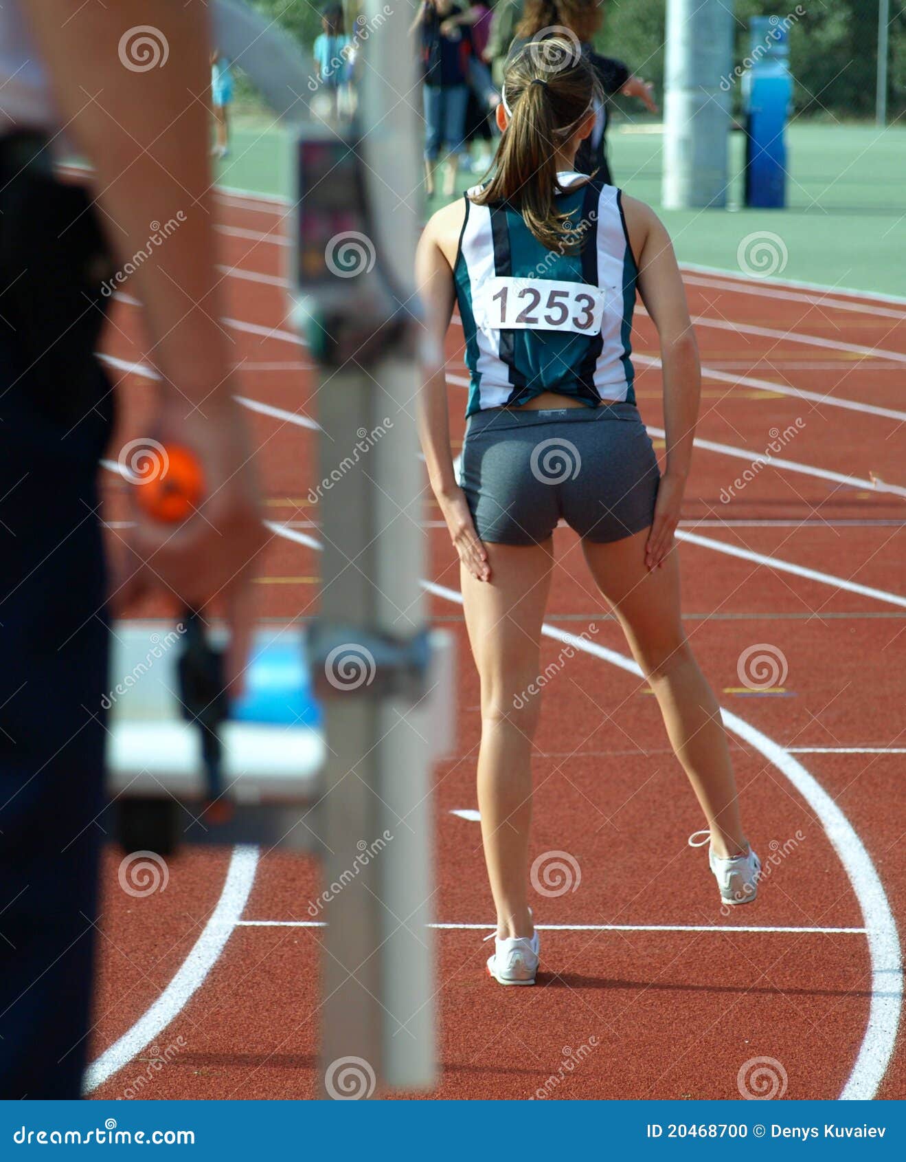 Girl on the start editorial image. Image of outdoors - 20468700