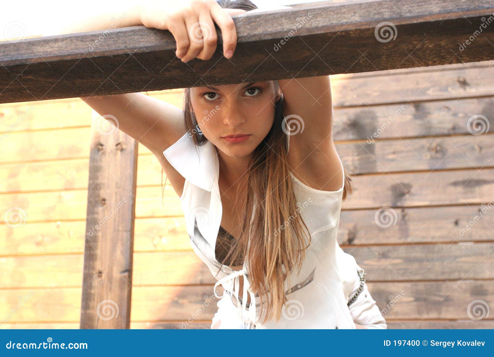 The girl steadfastly looks stock photo. Image of board - 197400