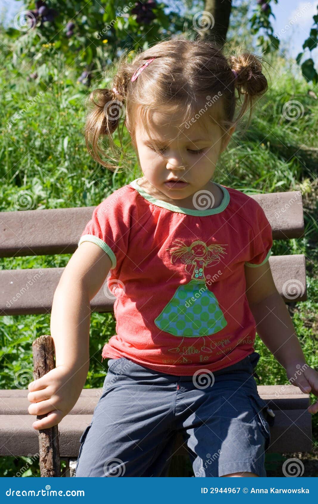 Girl with stick stock image. Image of green, beautiful - 2944967