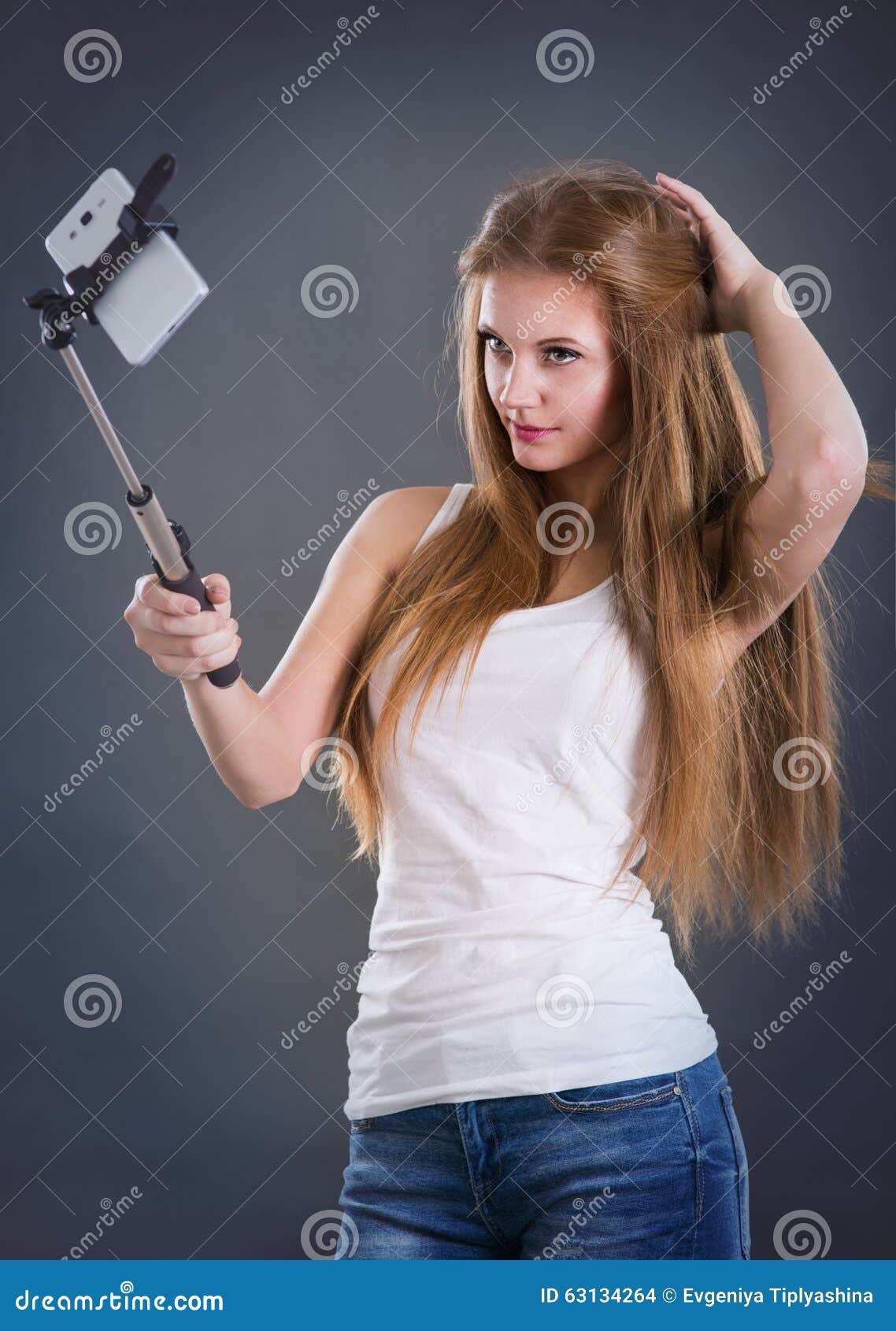 Girl with a Stick Self Photographed Stock Photo - Image of caucasian ...