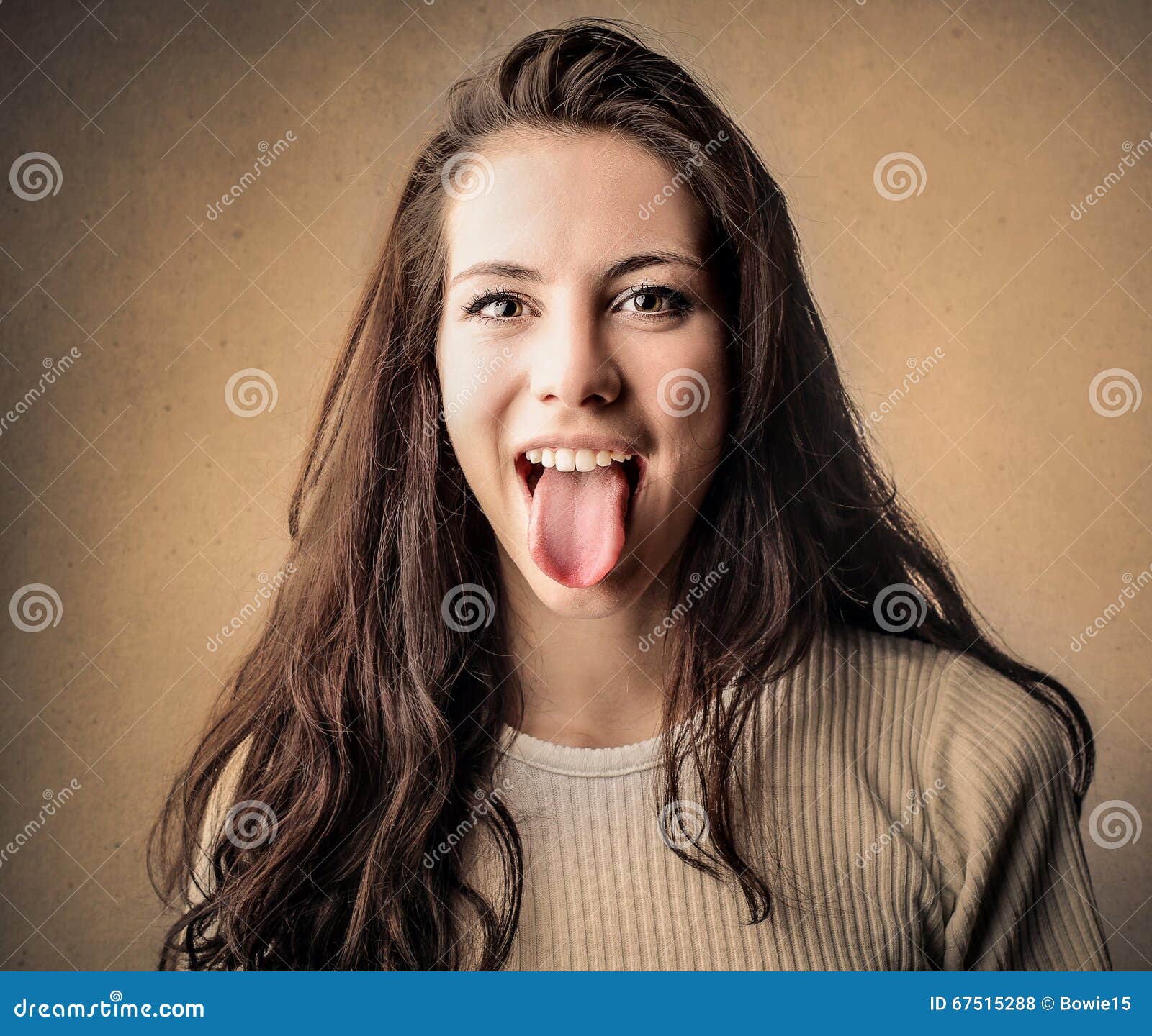 Lady Sticking Tongue Out