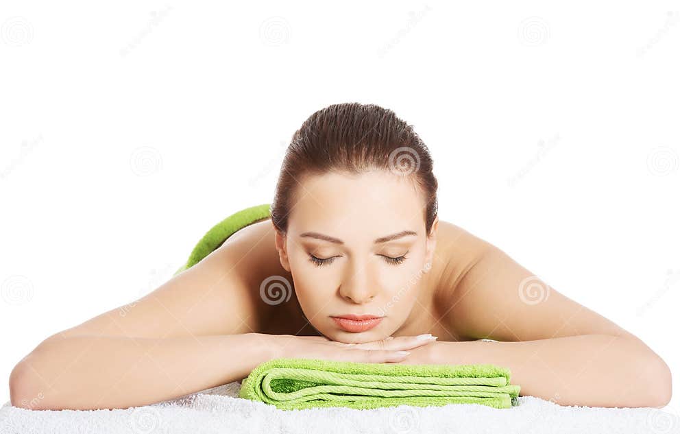 Girl On A Stone Therapy Hot Stone Massage Stock Image Image Of Relax