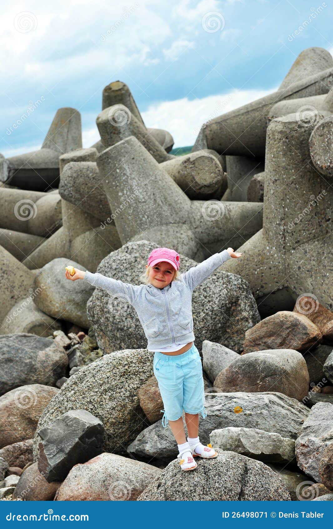 Girl on stones stock image. Image of rocky, girl, tranquil - 26498071