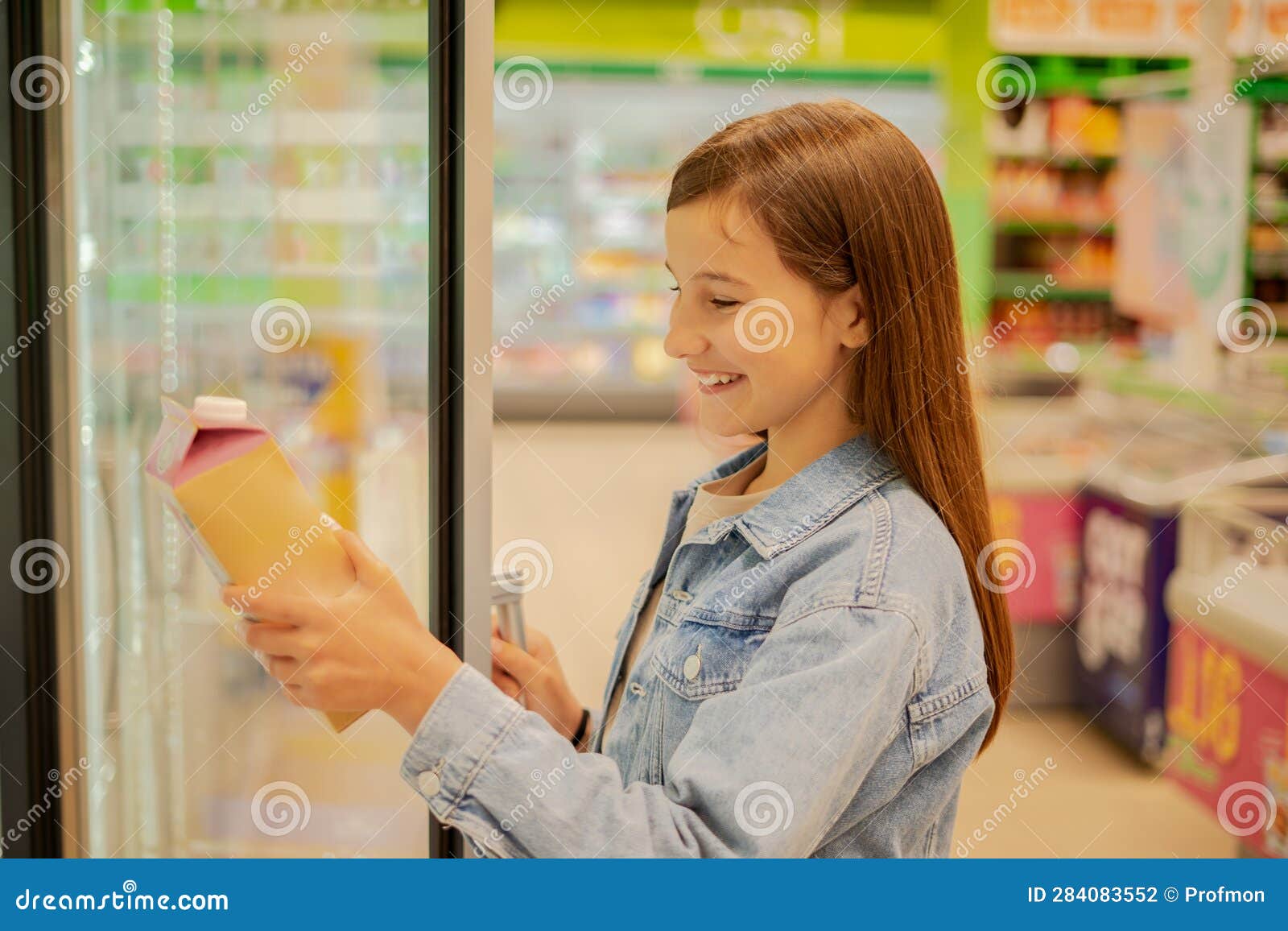 Girl in Store Chooses Purchases Stock Photo - Image of client, female ...