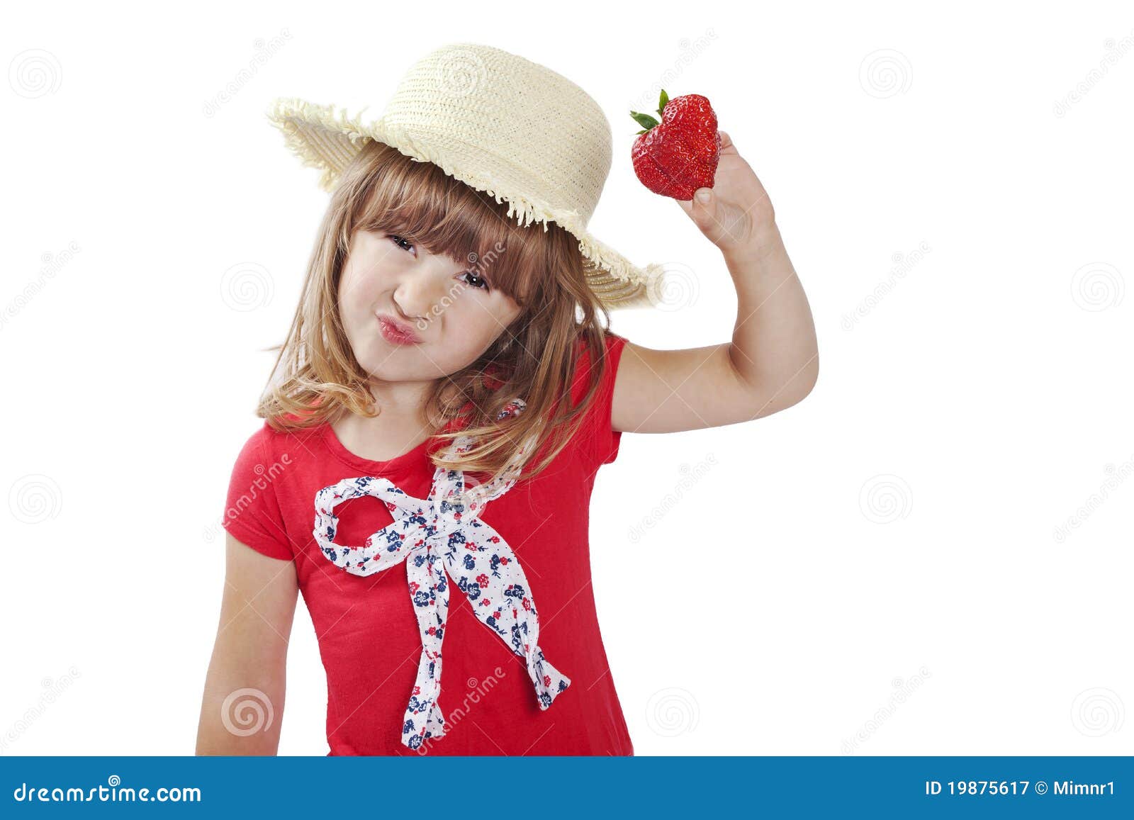 Girl with strawberry stock image. Image of food, farmer - 19875617