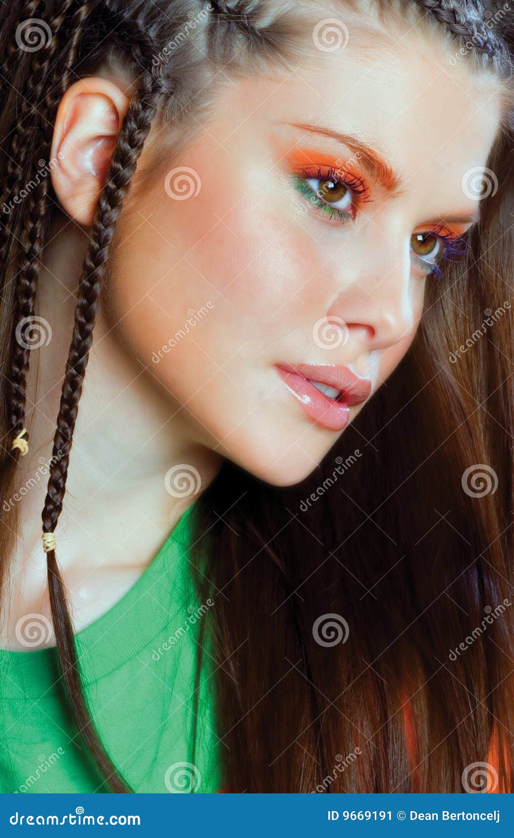 Girl with strong makeup stock image. Image of eyes, colorful - 9669191