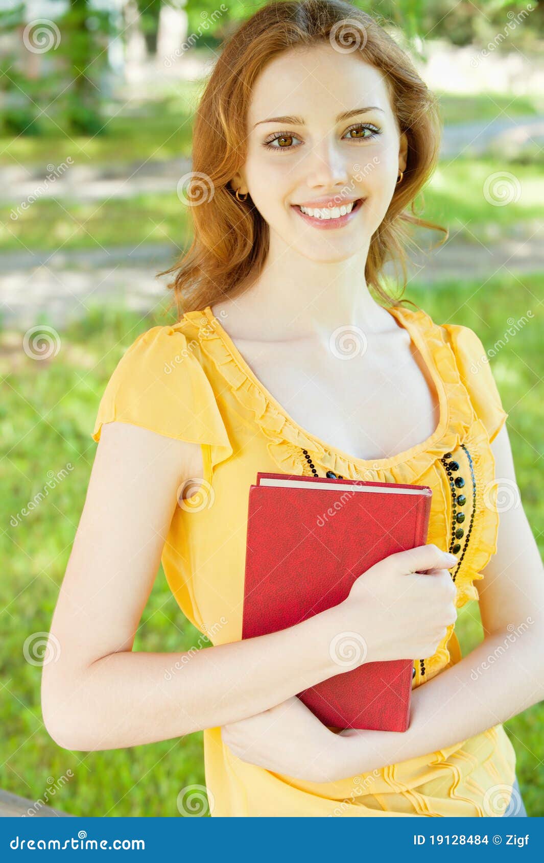 Girl-student with a book stock photo. Image of happy - 19128484