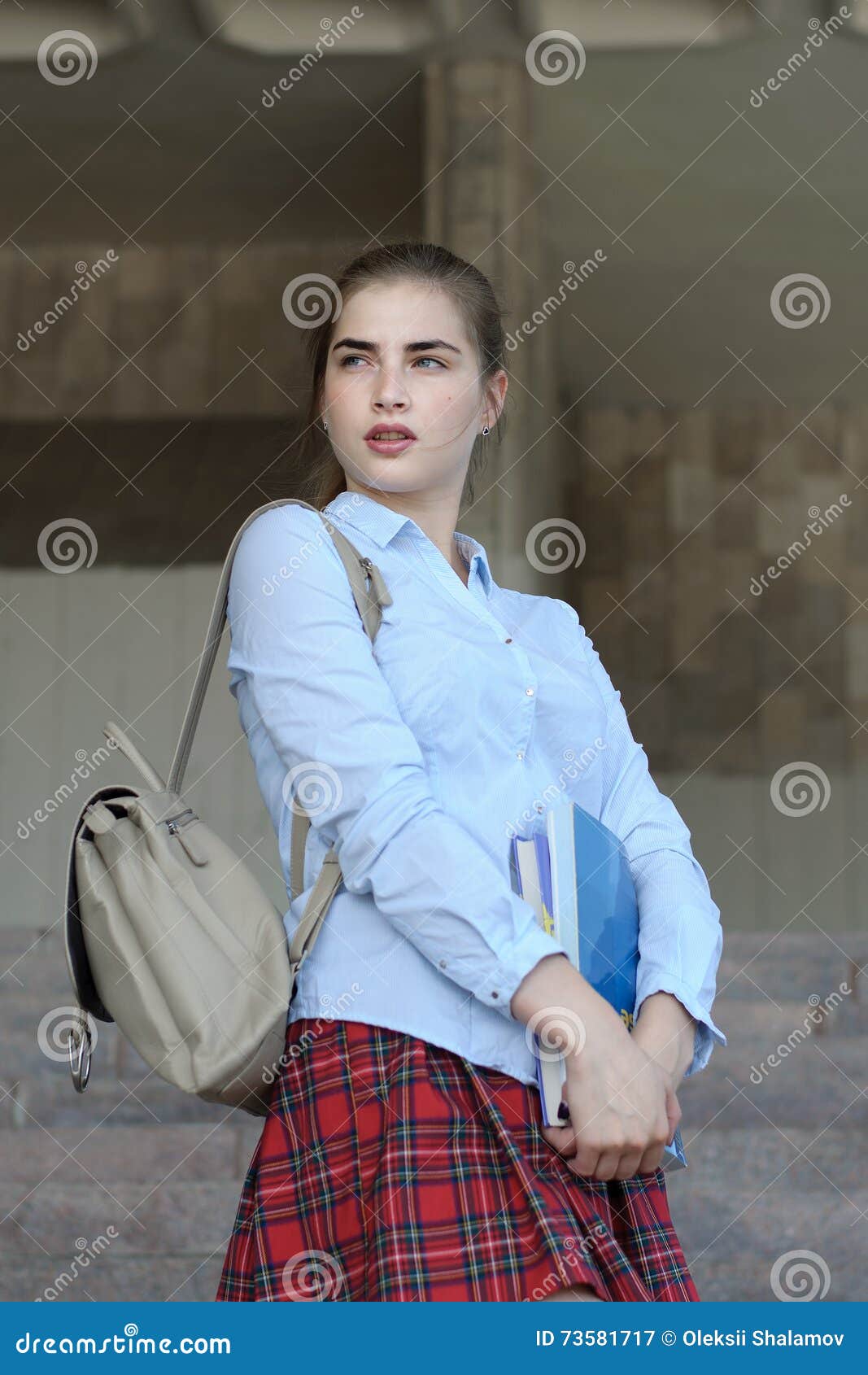 Girl Student with Books in Her Hand Stock Image - Image of read ...