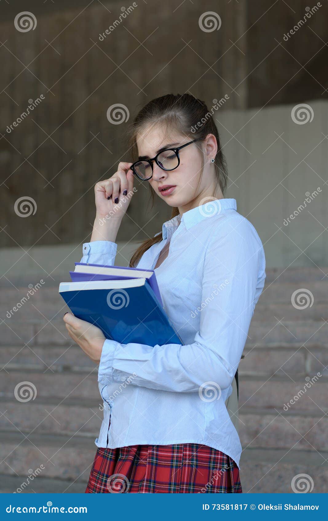 Girl Student with Books in Her Hand Stock Image - Image of rest, happy ...