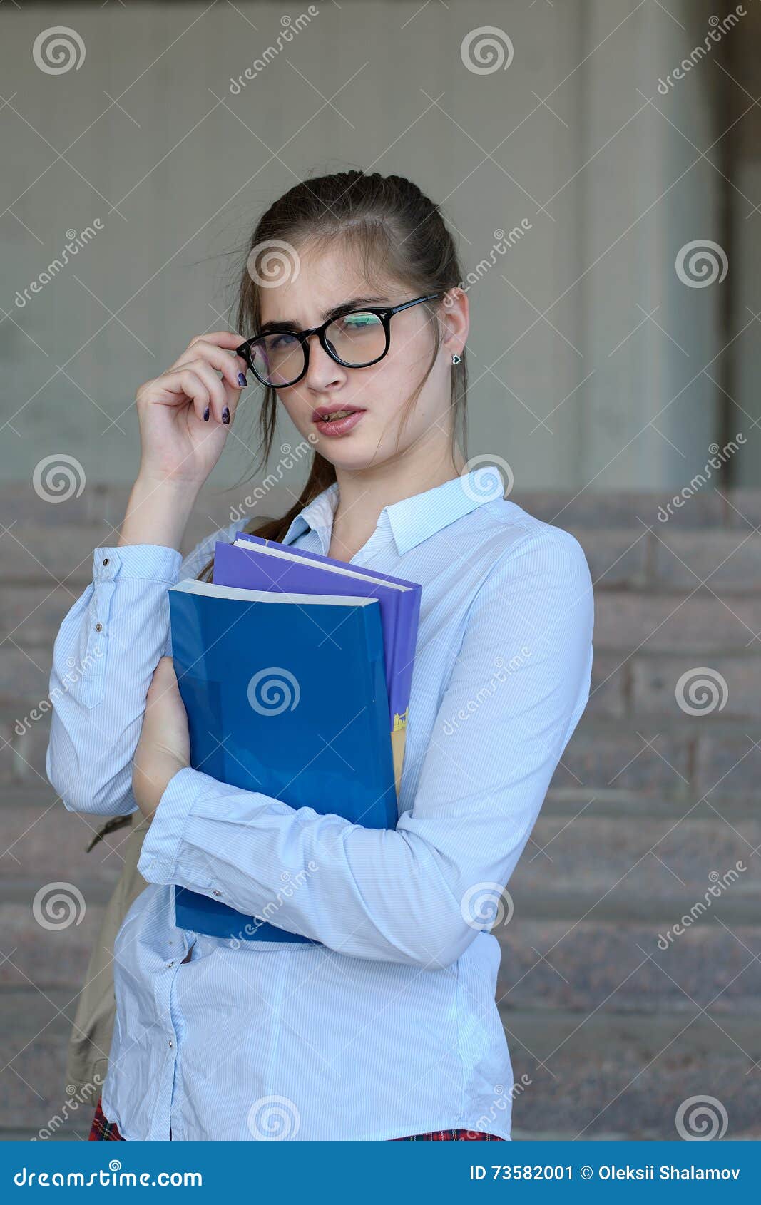 Girl Student with Books in Her Hand Stock Image - Image of adult, happy ...