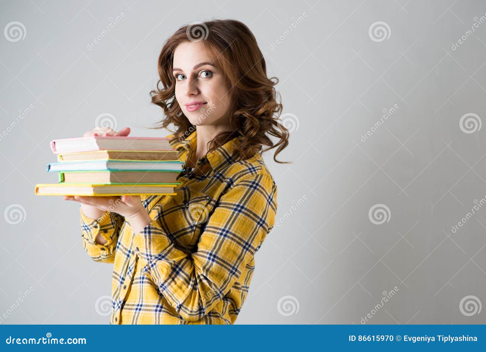 A girl student with books stock photo. Image of children - 86615970