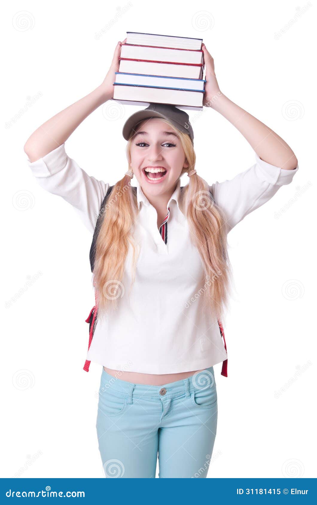 Girl student with books stock image. Image of class, casual - 31181415