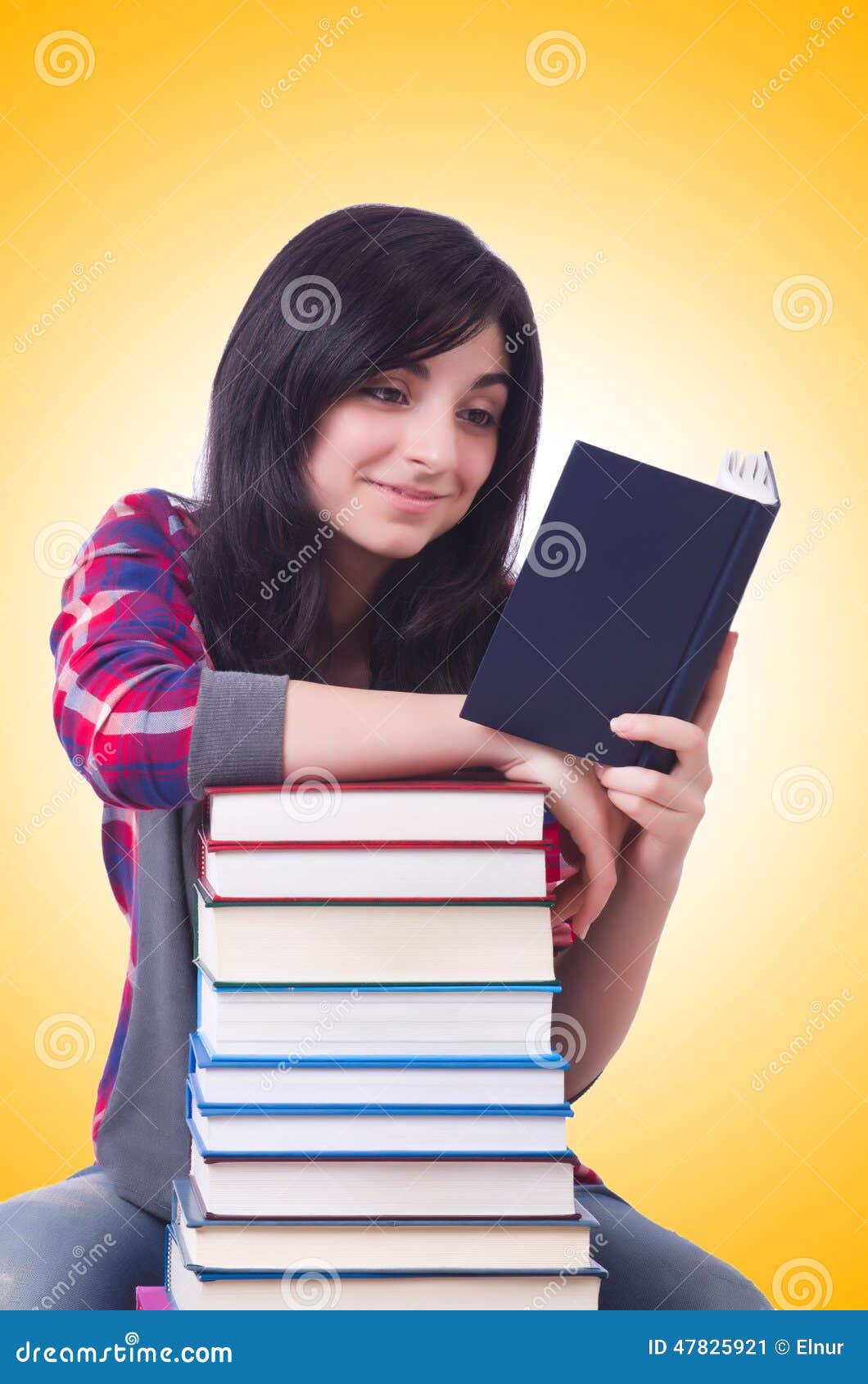 Girl student with books stock image. Image of science - 47825921