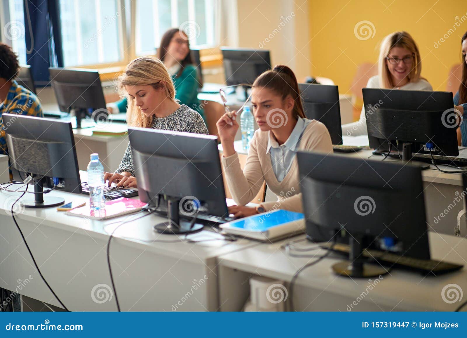 Girl on Class at it Workshop at University Stock Image - Image of ...