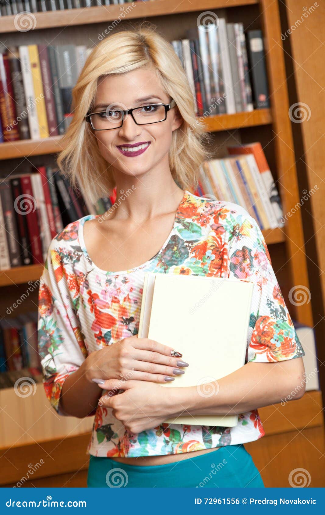 Girl Student in College Library Stock Photo - Image of culture ...