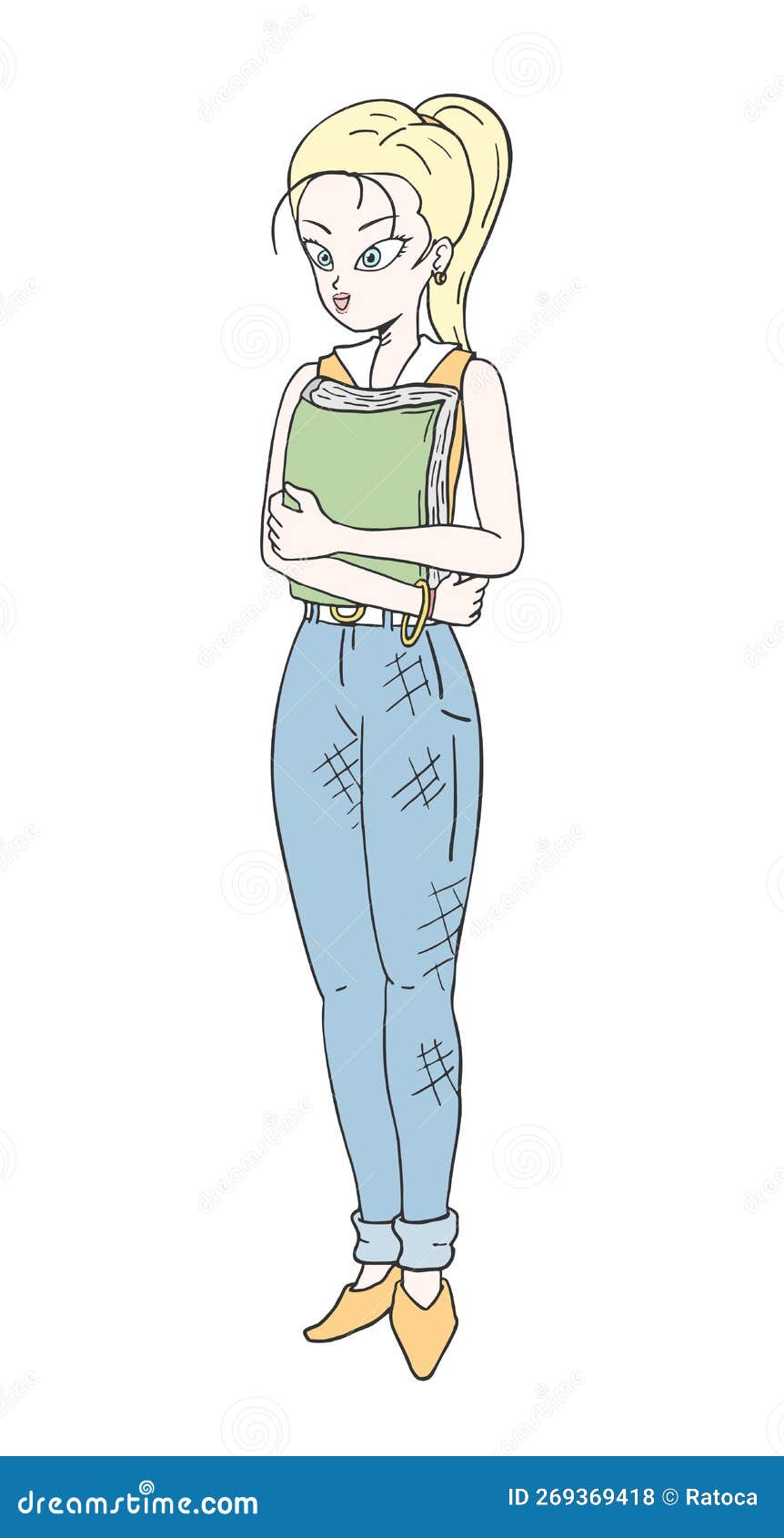 Girl student draw stock vector. Illustration of portrait - 269369418