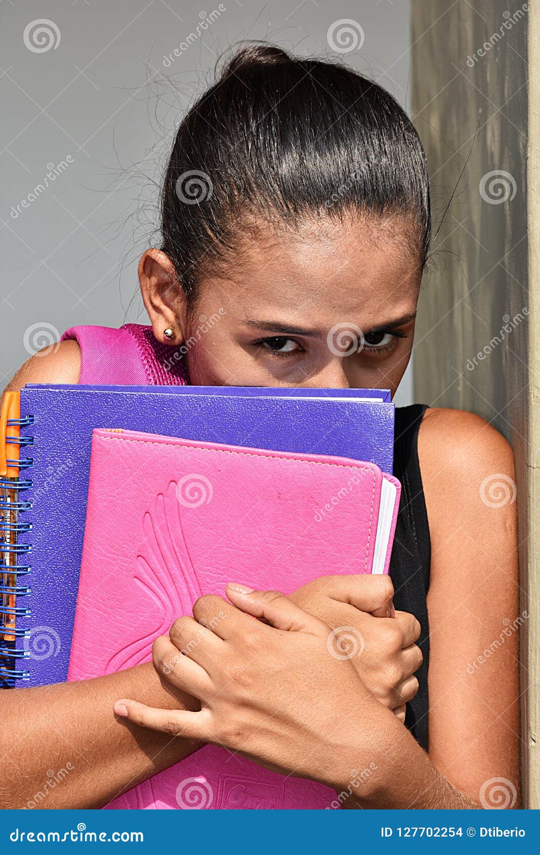 Girl Student and Fear stock photo. Image of pupils, school - 127702254