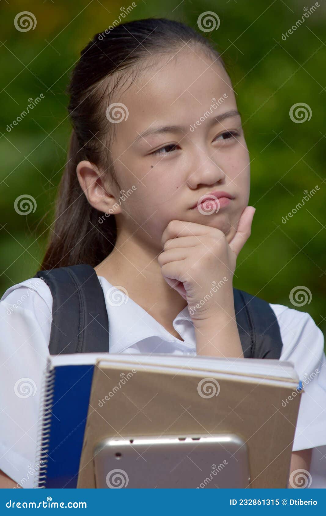 A Girl Student Making a Decision Stock Image - Image of school, thought ...