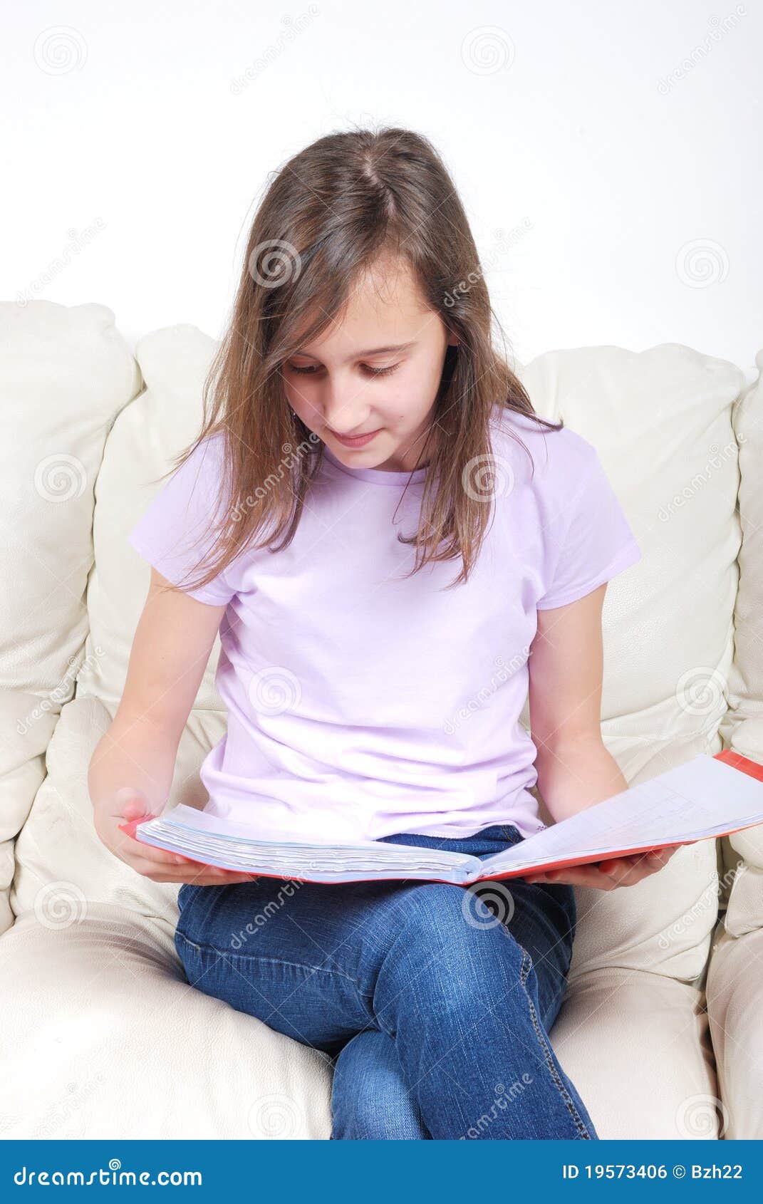 Girl Student with a Notebook Stock Photo - Image of study, paper: 19573406